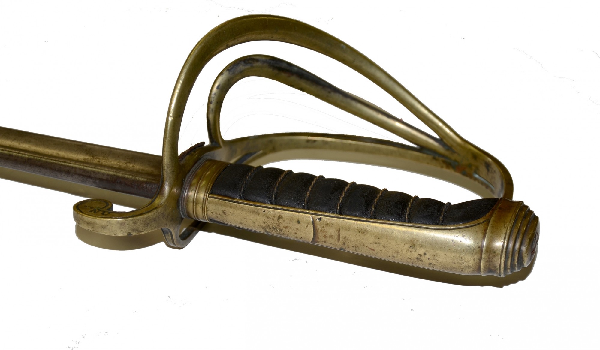 AMES BRASS-MOUNTED M1833 DRAGOON SABER & SCABBARD WITH N.C. MARK ...