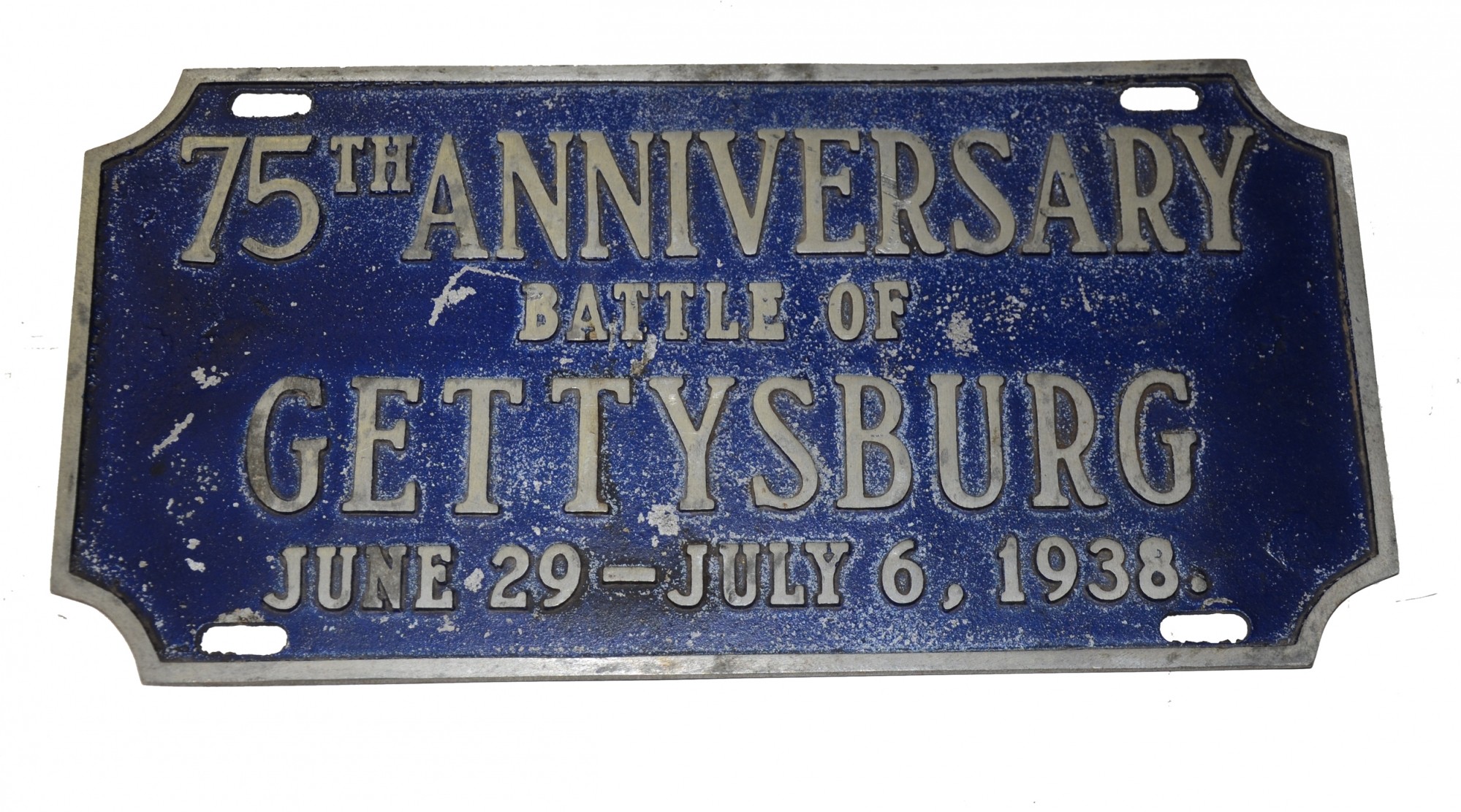 75TH ANNIVERSARY BATTLE OF GETTYSBURG SOUVENIR LICENSE PLATE — Horse ...