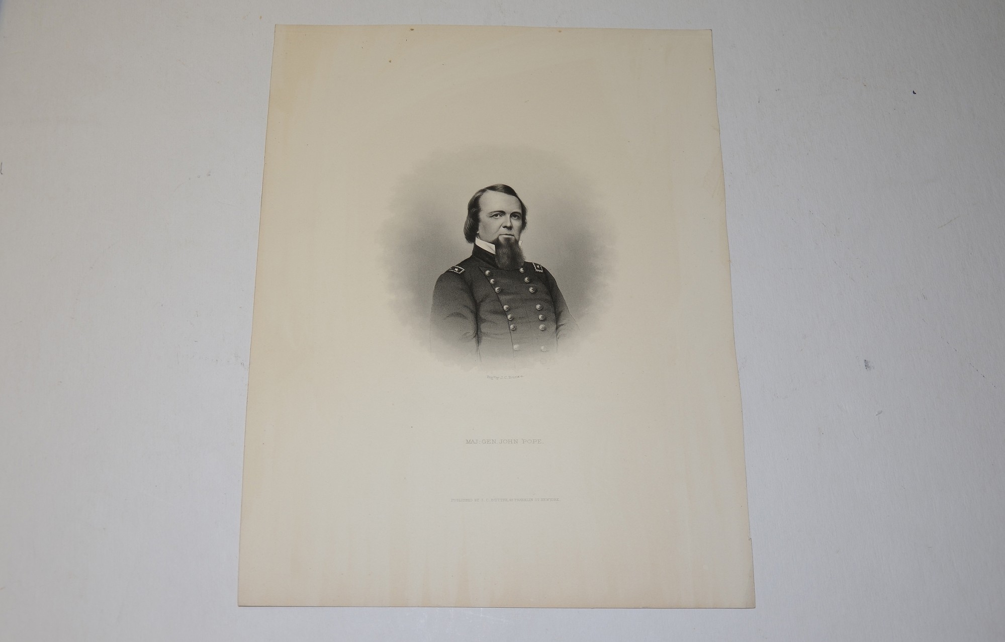 ENGRAVING OF JOHN POPE — Horse Soldier