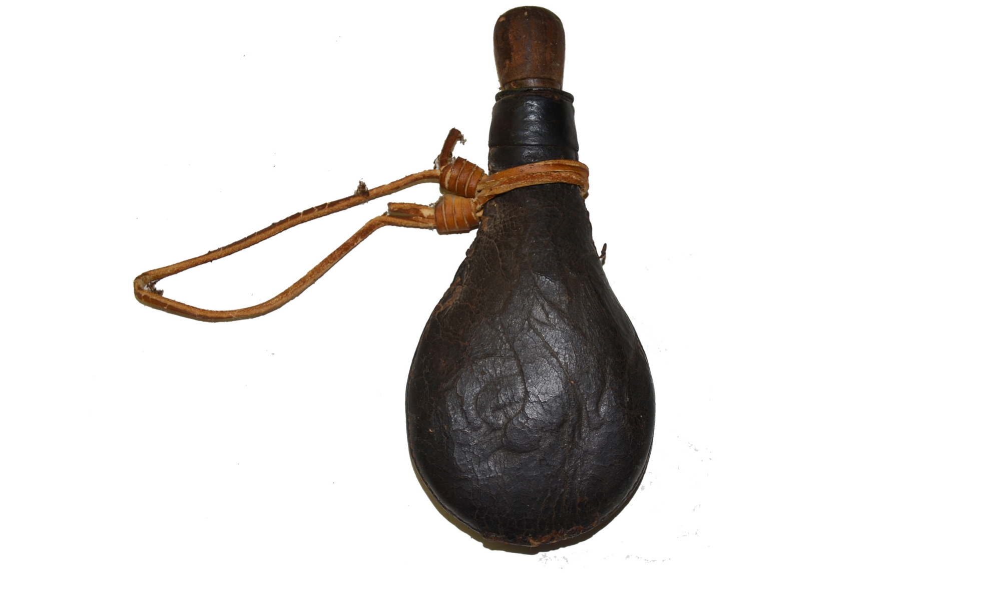 LEATHER POWDER FLASK — Horse Soldier