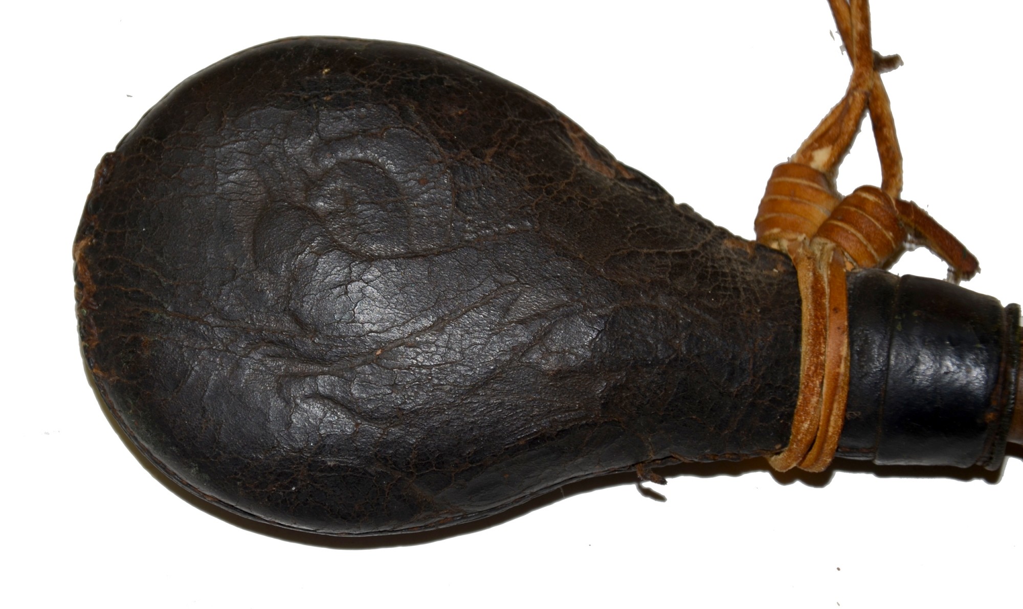 LEATHER POWDER FLASK — Horse Soldier
