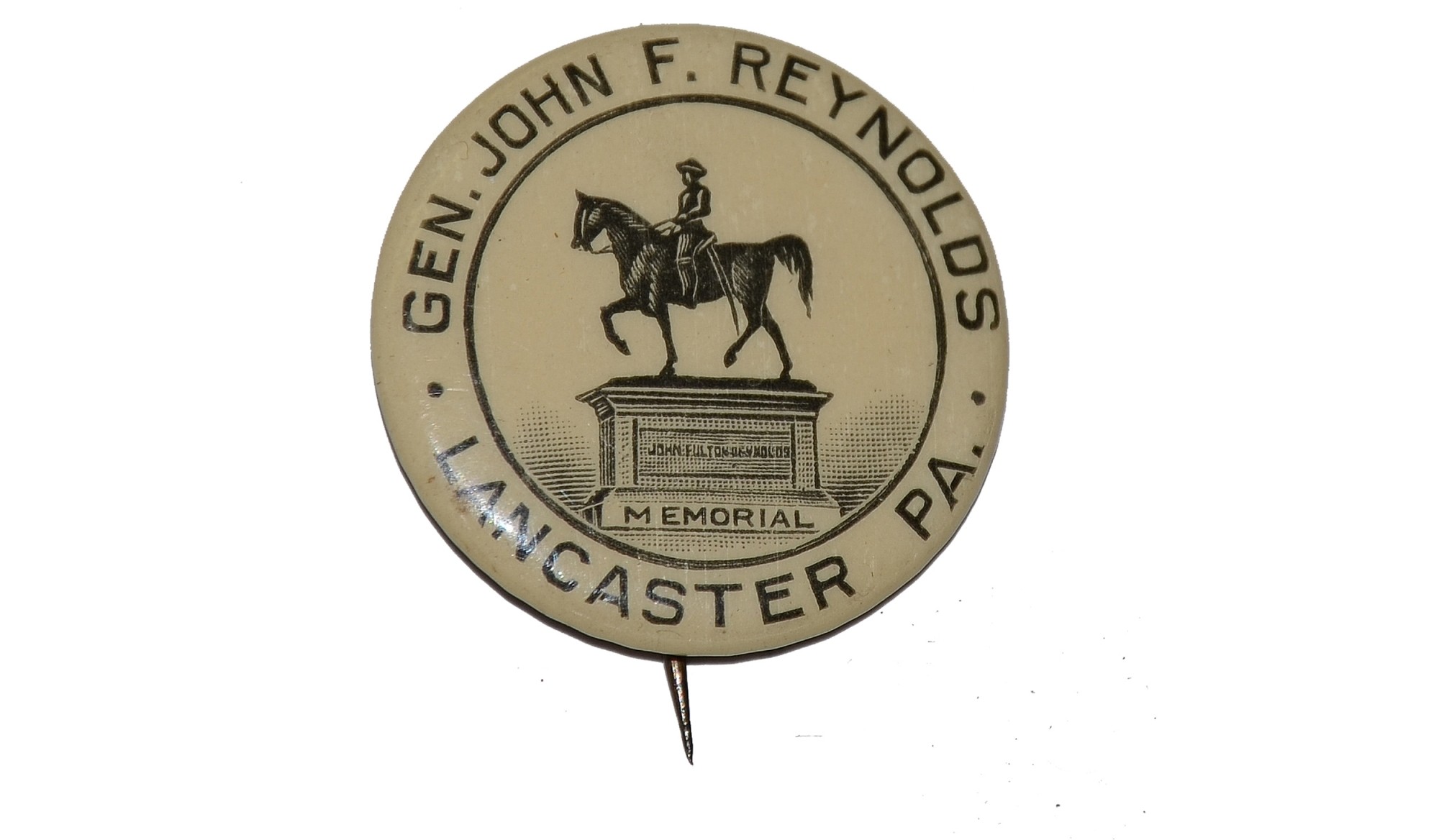 GETTYSBURG SOUVENIR GENERAL REYNOLDS BUTTON — Horse Soldier