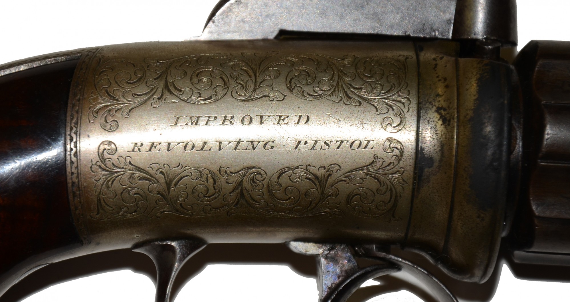 CASED SET WITH ENGLISH DOUBLE-ACTION BAR HAMMER PEPPERBOX REVOLVER ...