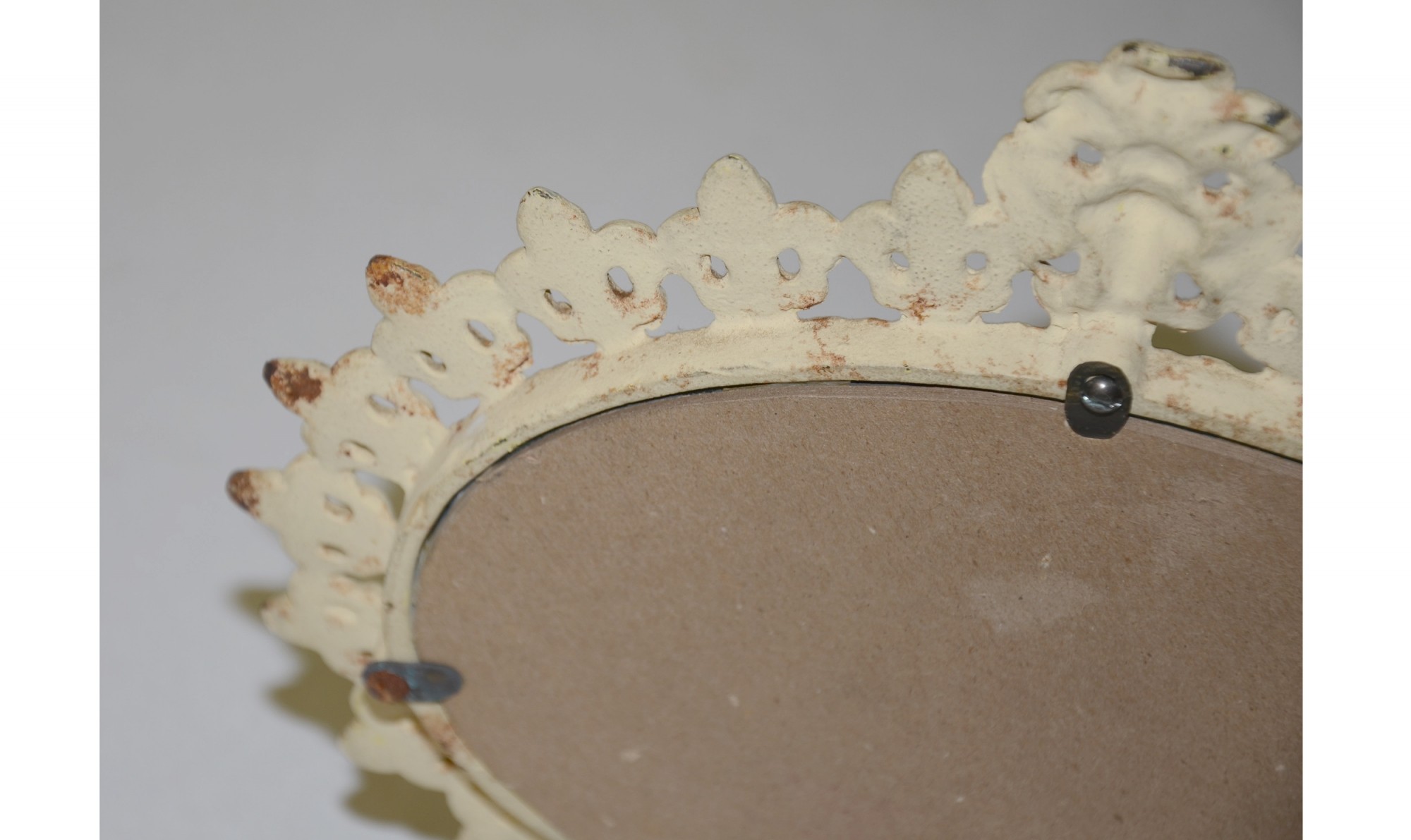 VINTAGE CAST IRON TABLE TOP MIRROR FRAME — Horse Soldier