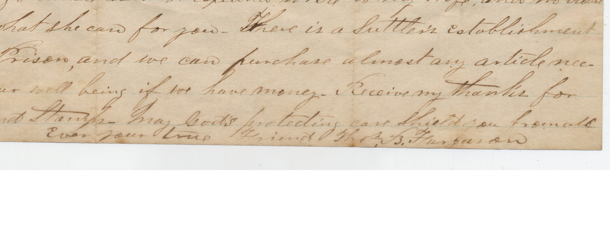 CONFEDERATE “POW” SOLDIER LETTER - LT. THOMAS B. FARGUSON, 14TH ALABAMA ...
