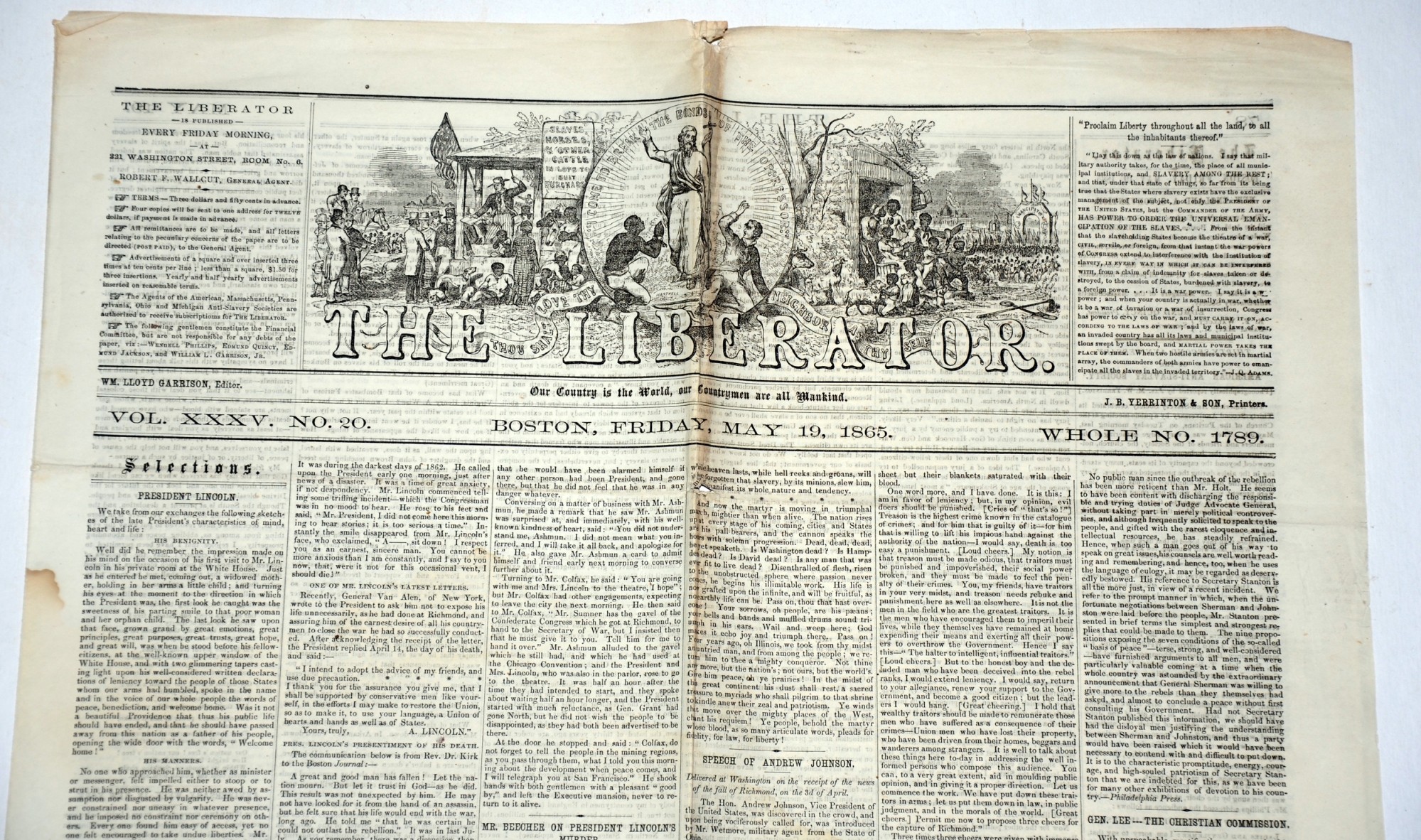 THE LIBERATOR - BOSTON, MAY 10, 1865 — Horse Soldier