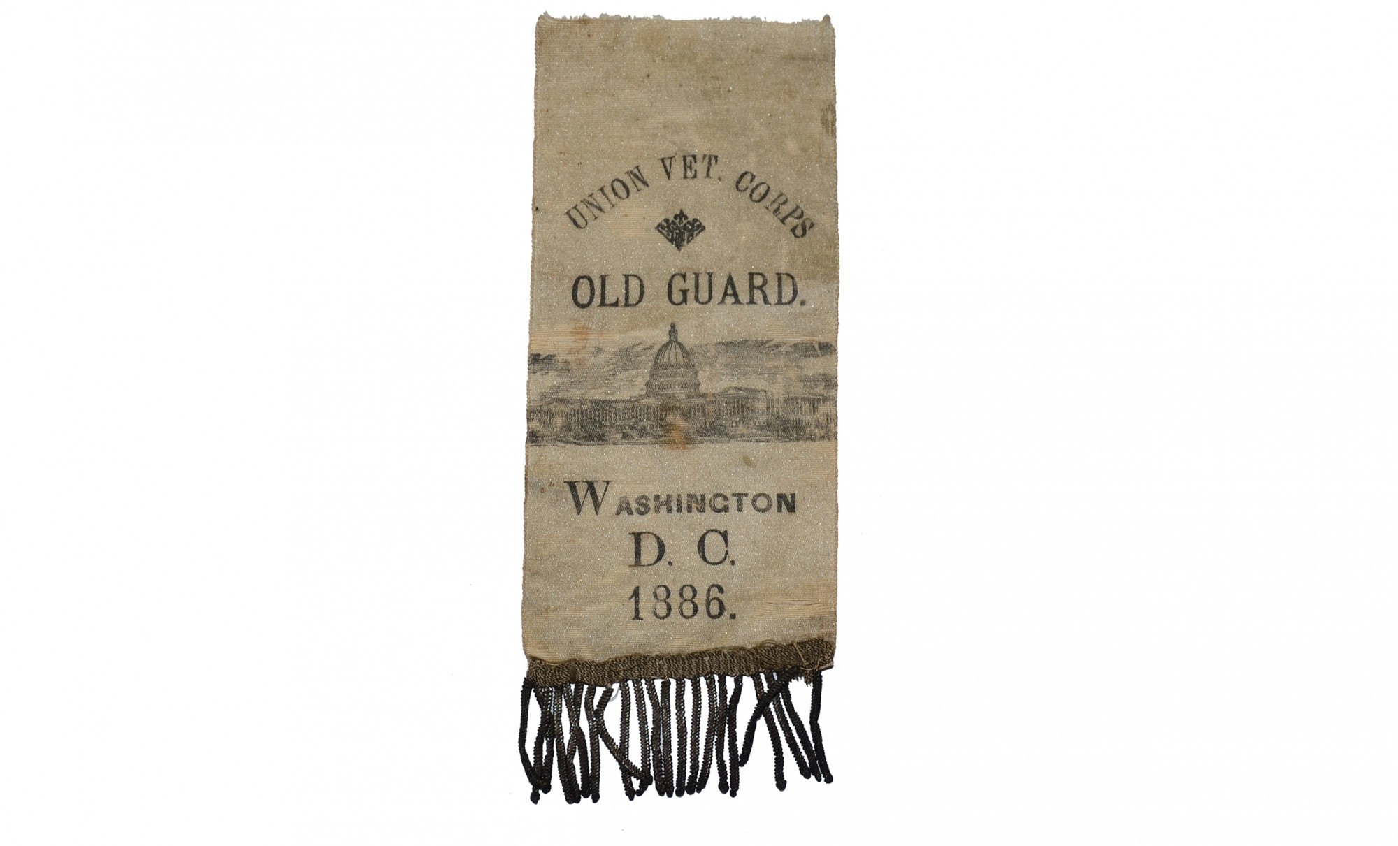 UNION VETERAN CORPS RIBBON, WASHINGTON D.C., 1886 — Horse Soldier