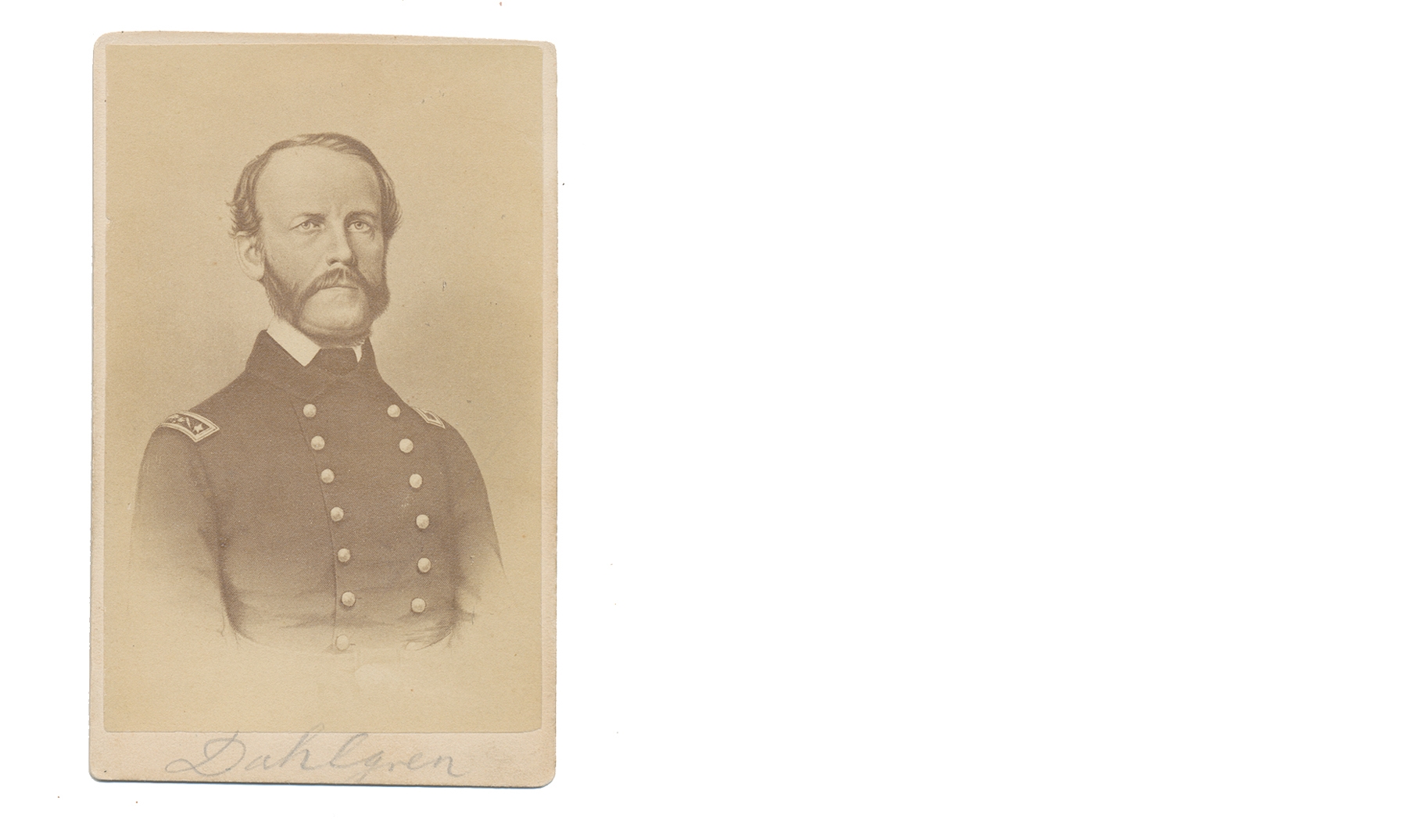 CDV WARTIME LITHOGRAPH OF REAR ADMIRAL JOHN A. DAHLGREN — Horse Soldier