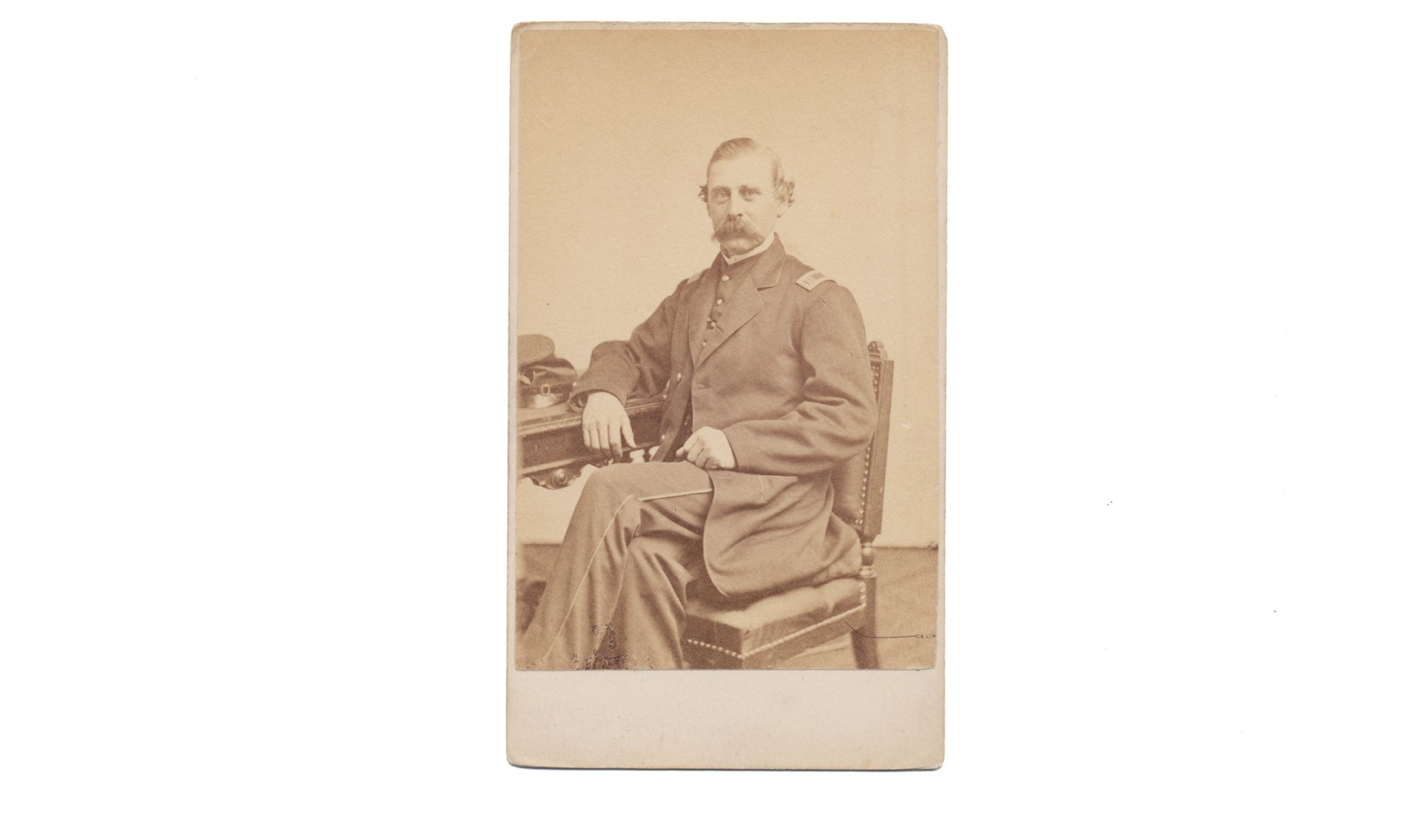 SEATED VIEW OF MASSACHUSETTS OFFICER CAPTAIN JOSEPH FISKE — Horse Soldier