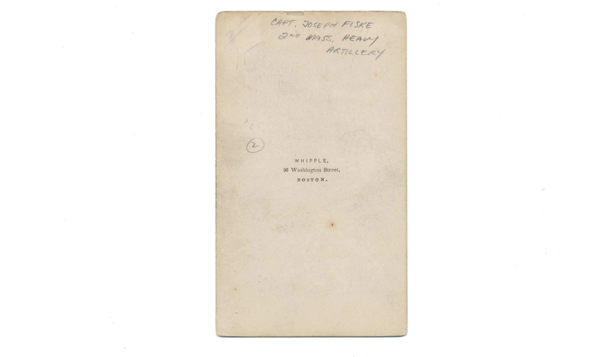 SEATED VIEW OF MASSACHUSETTS OFFICER CAPTAIN JOSEPH FISKE — Horse Soldier