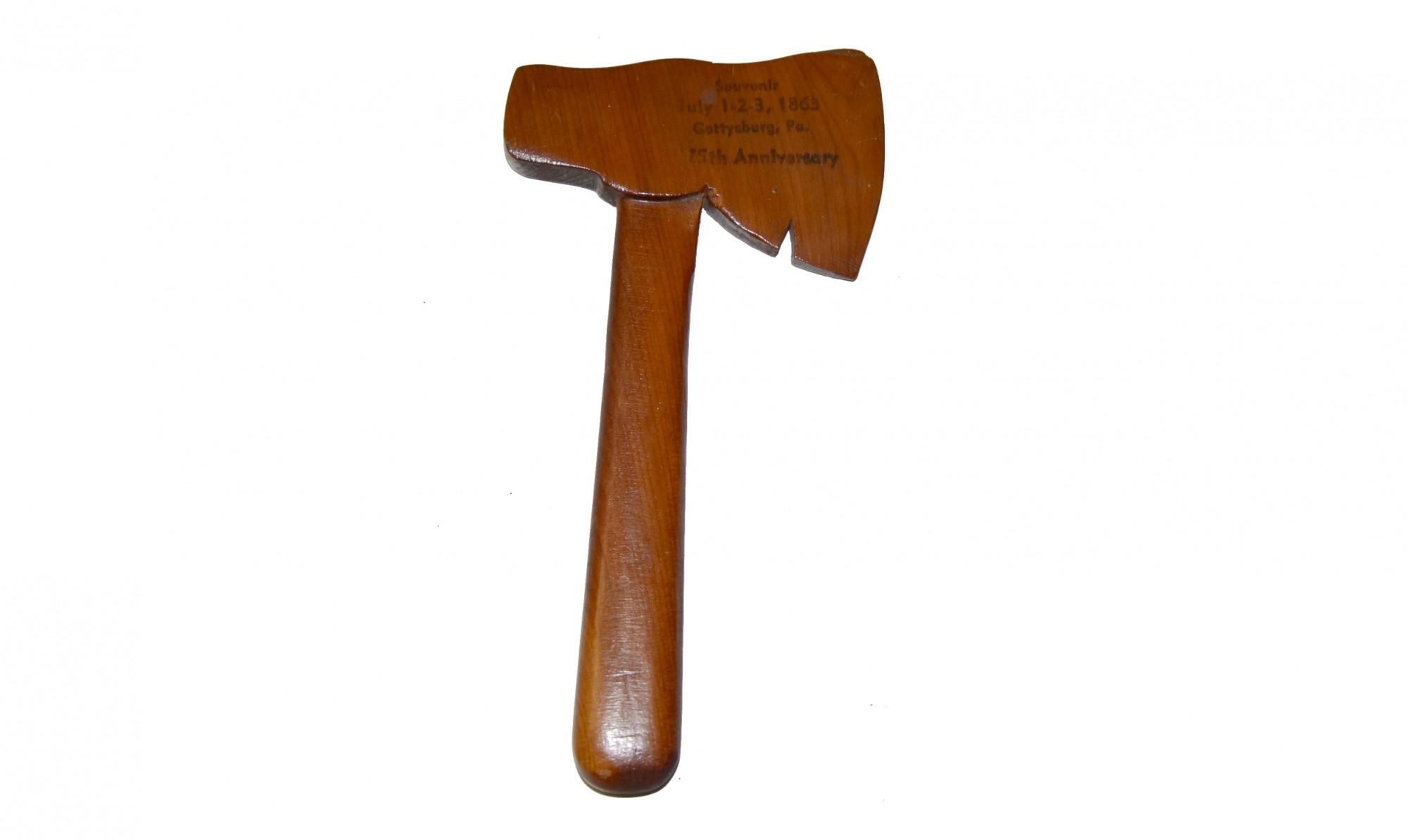 GETTYSBURG 75TH ANNIVERSARY SOUVENIR WOODEN HATCHET — Horse Soldier