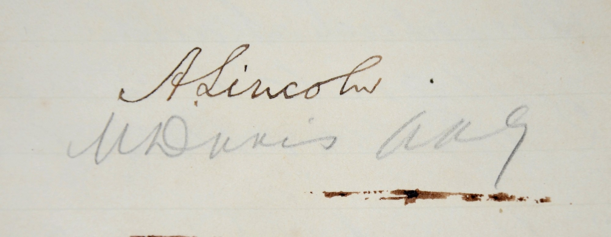 ABRAHAM LINCOLN SIGNATURE IN U.S. SENATE MESSENGER DELIVERY BOOK, DATED ...