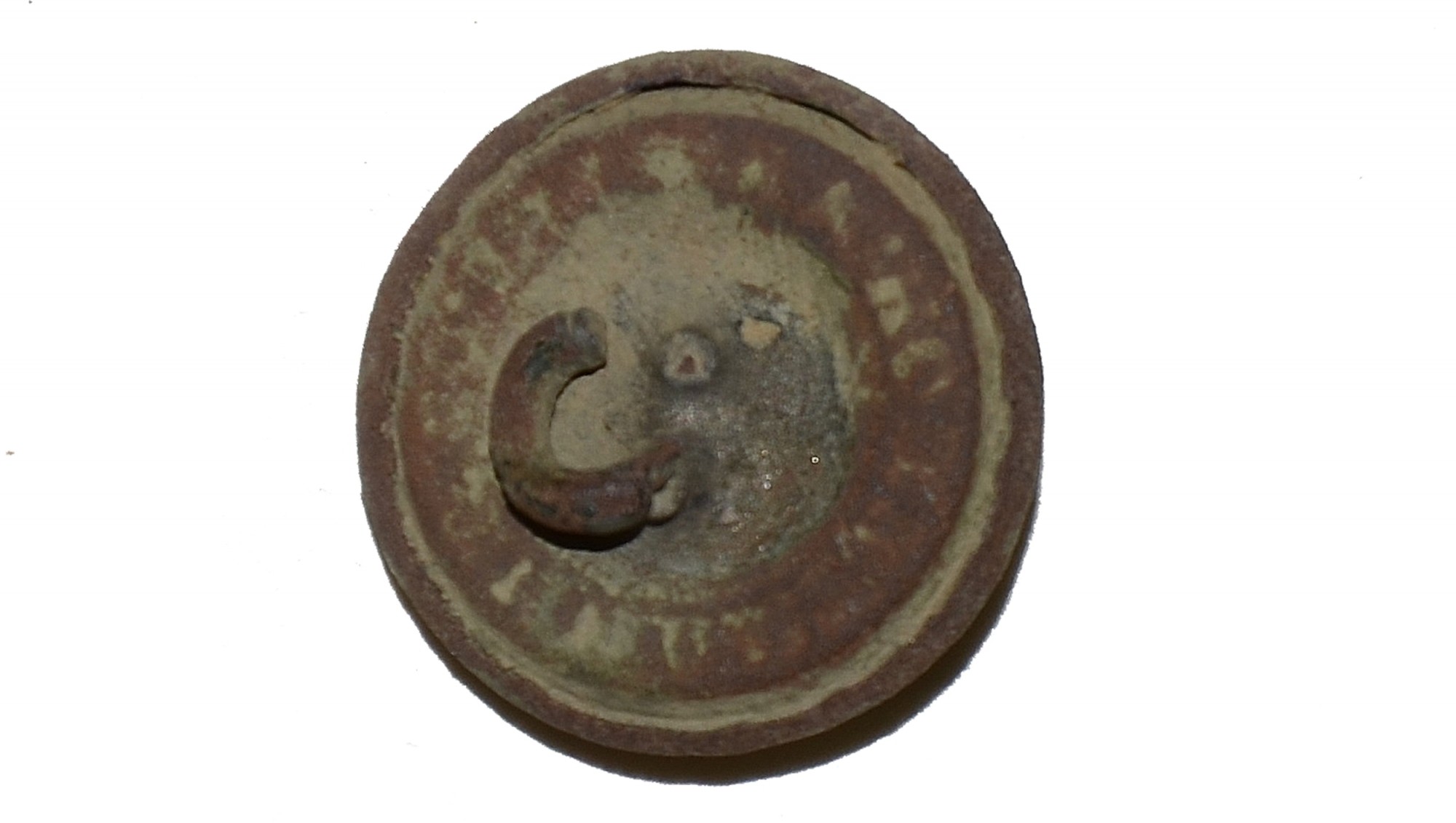 U.S. CAVALRY “C” OFFICER’S CUFF BUTTON, RECOVERED FROM GETTYSBURG ...