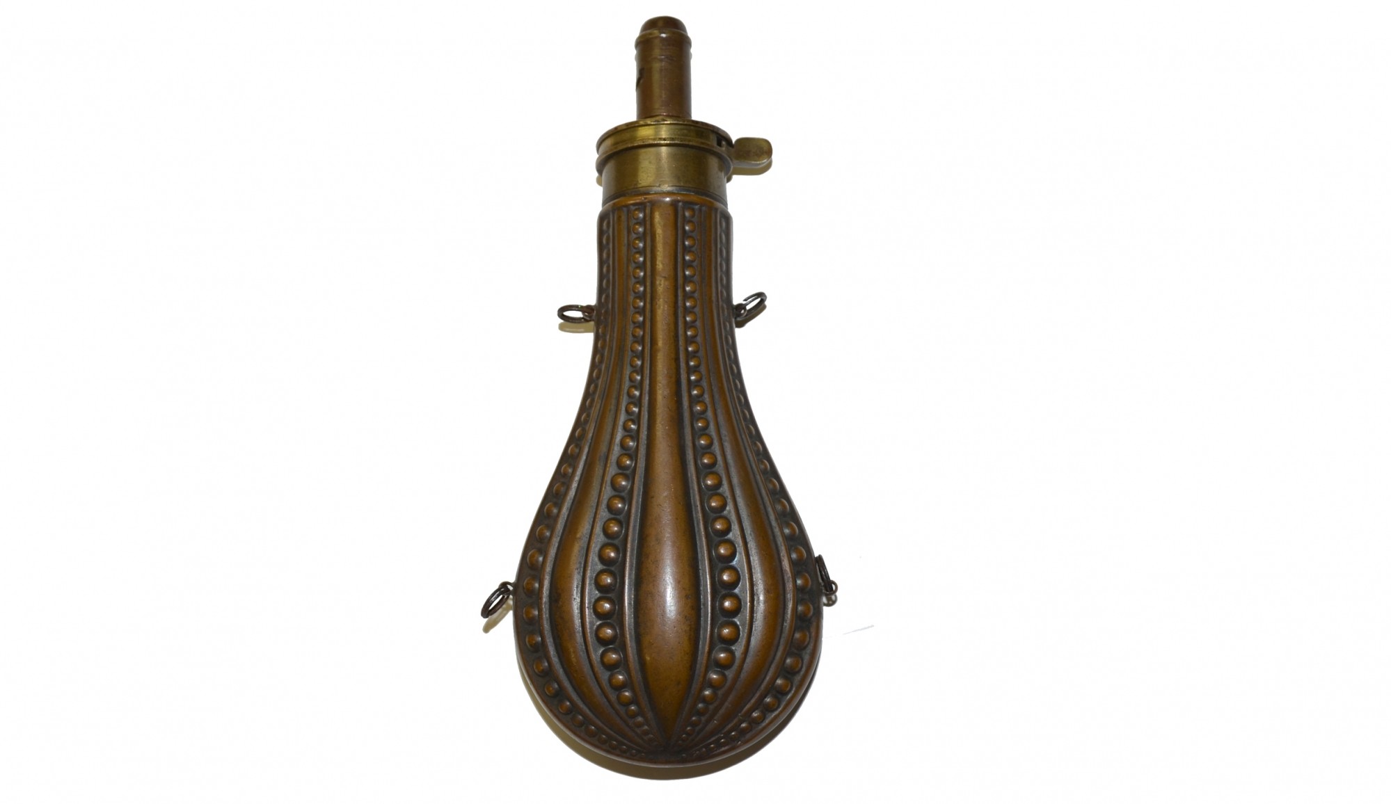 BRASS POWDER FLASK — Horse Soldier