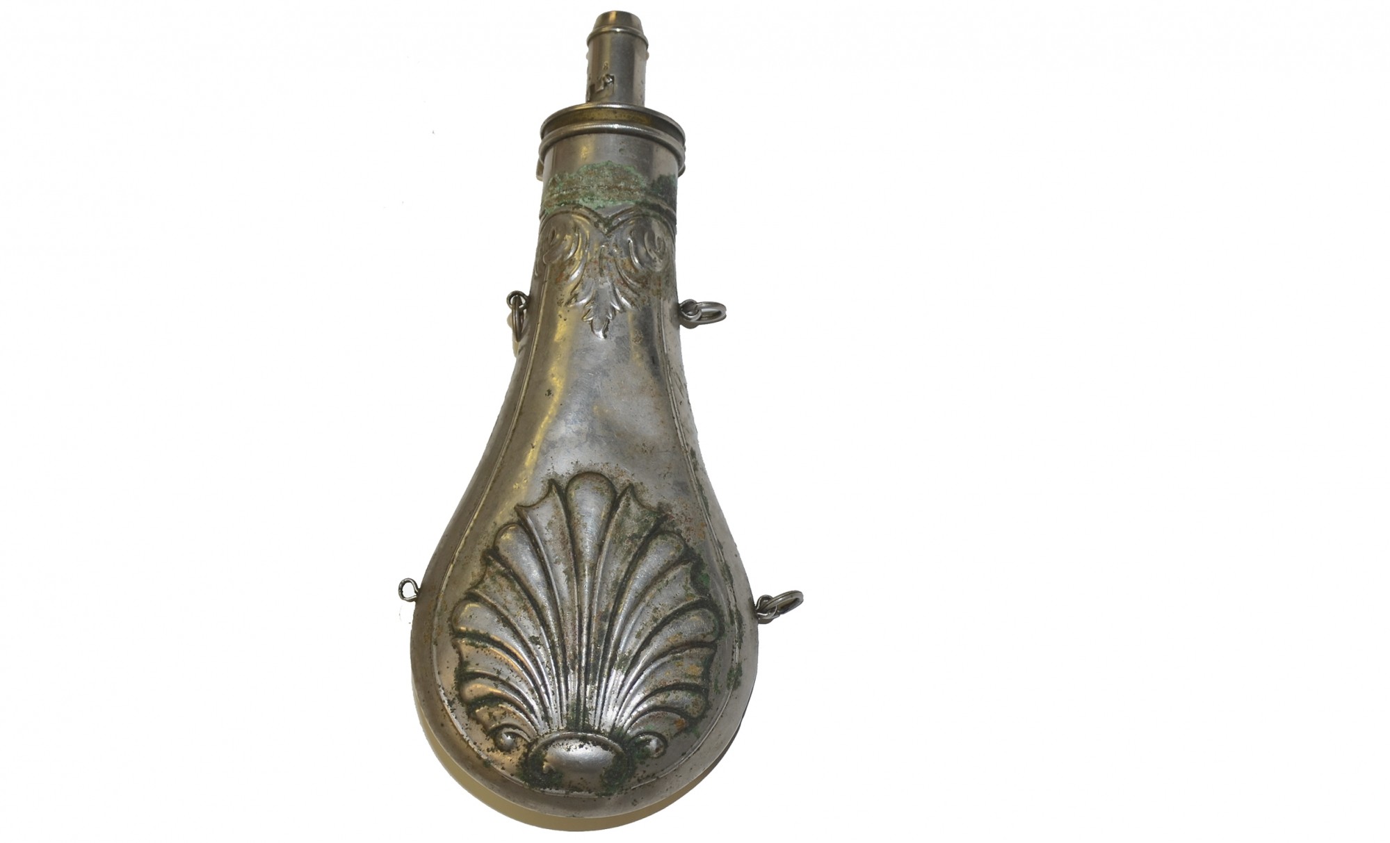 WHITE METAL POWDER FLASK — Horse Soldier