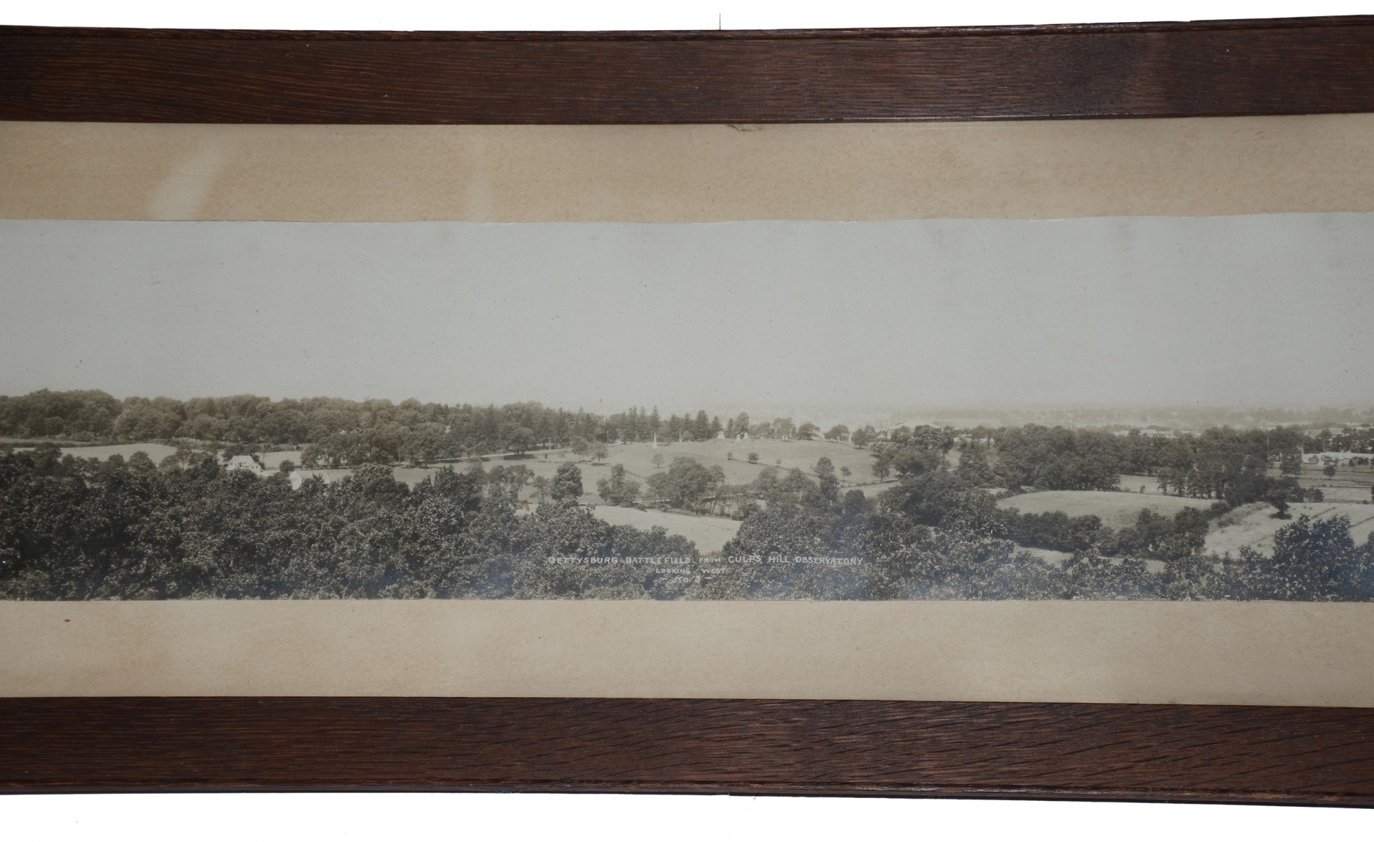LARGE PANORAMIC PHOTOGRAPH OF THE GETTYSBURG BATTLEFIELD LOOKING WEST ...