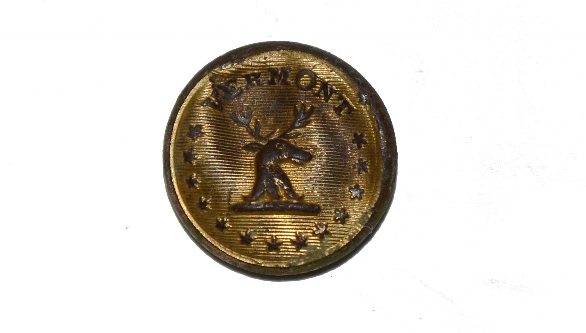 RELIC VERMONT STATE SEAL BUTTON — Horse Soldier
