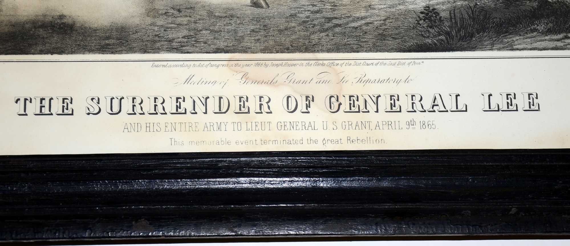 HISTORIC FRAMED PRINT - THE SURRENDER OF GENERAL LEE, FROM LEE’S ...