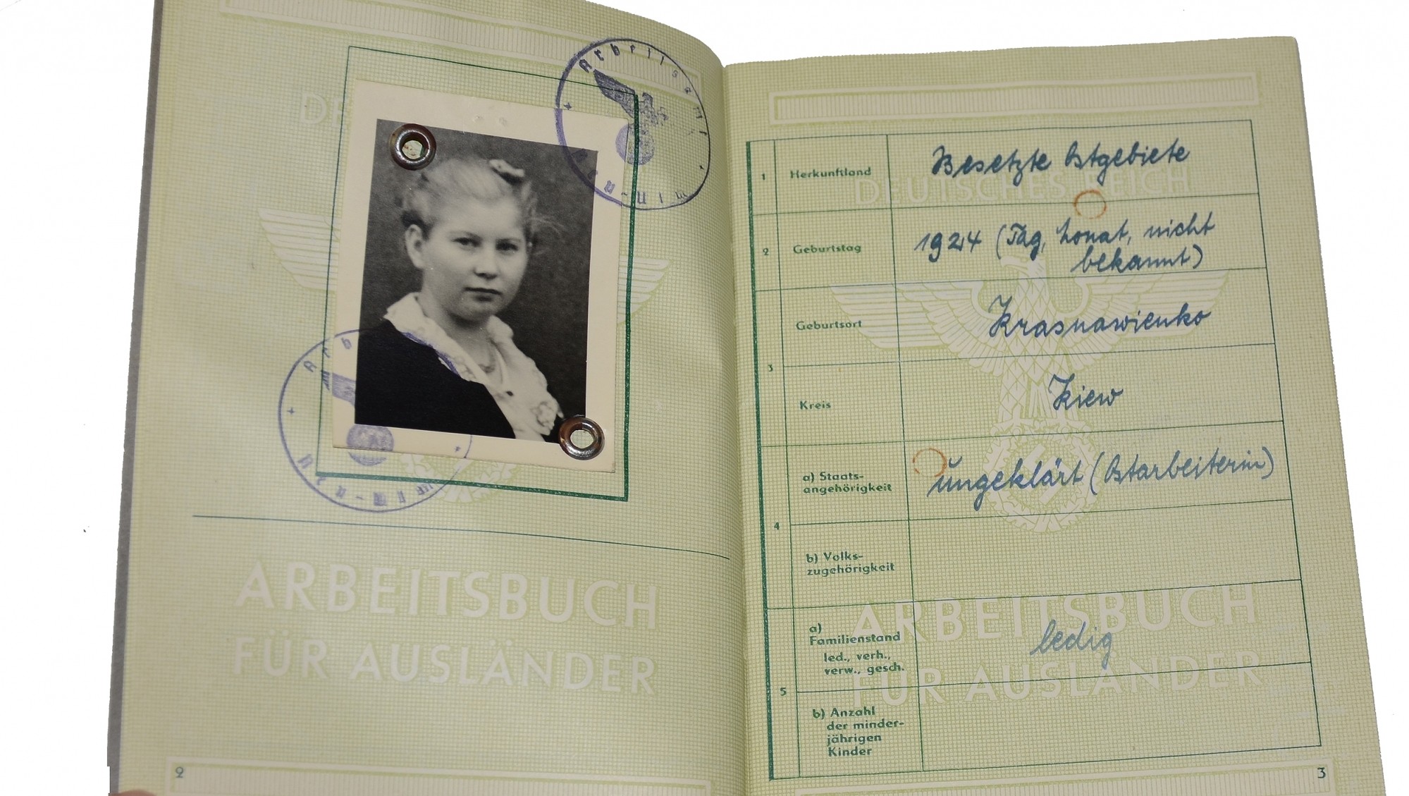 GERMAN REICH ID BOOK FOR A FOREIGN WORKER — Horse Soldier