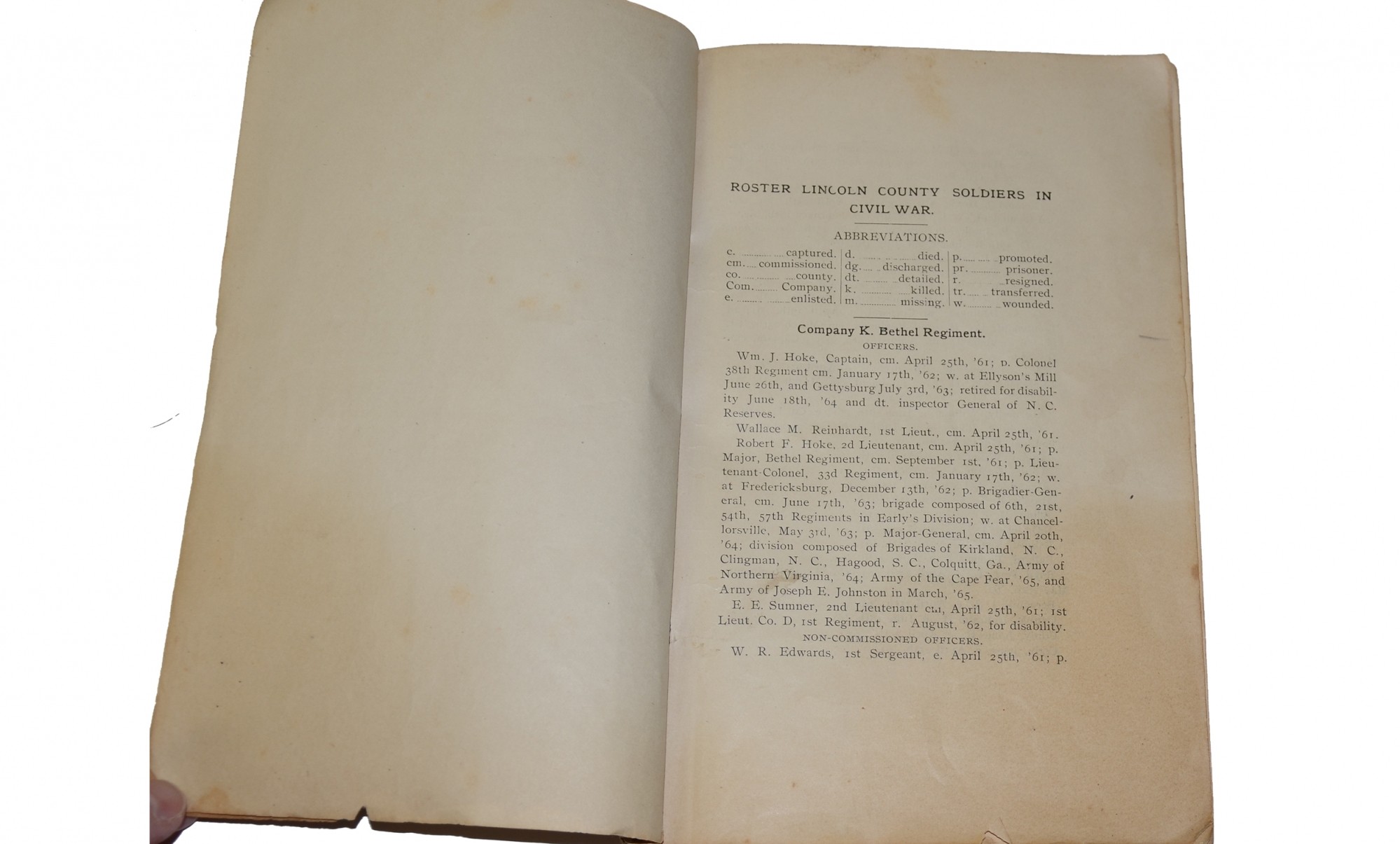 ROSTER OF CONFEDERATE SOLDIERS FROM LINCOLN COUNTY, NORTH CAROLINA ...