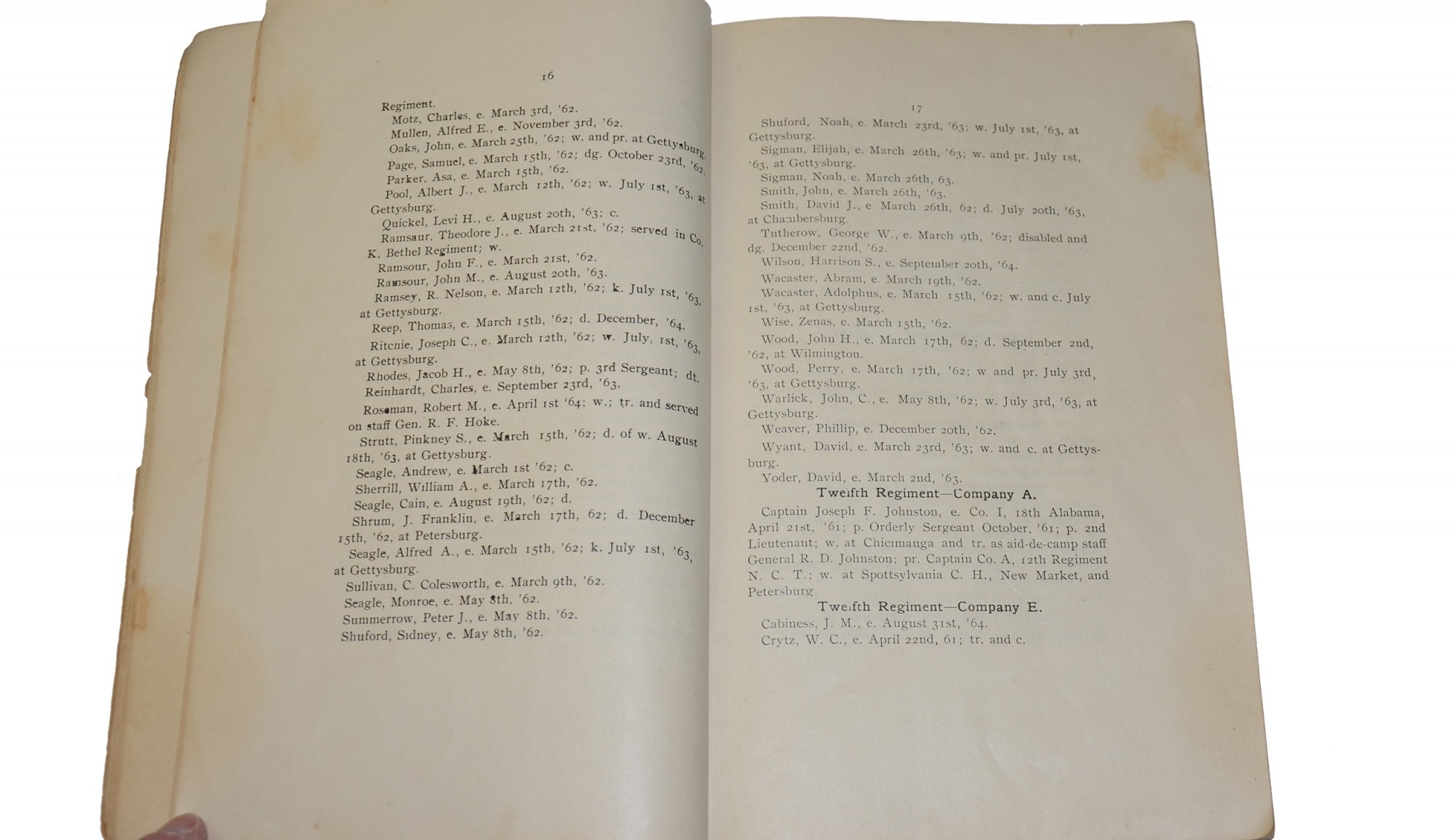 ROSTER OF CONFEDERATE SOLDIERS FROM LINCOLN COUNTY, NORTH CAROLINA ...