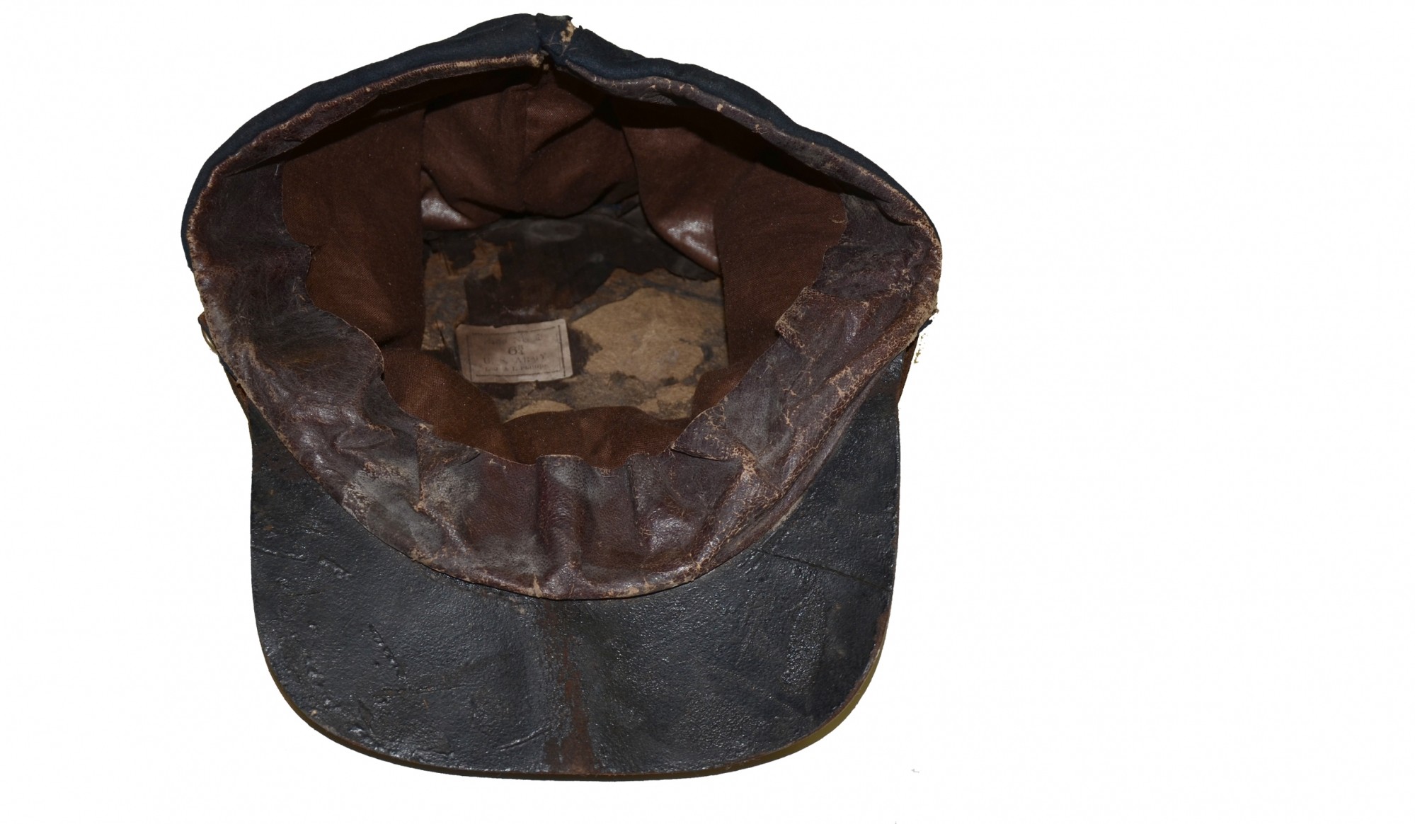 MODEL 1858 FORAGE CAP WITH REPLACED LINING & L. J. & I. MAKER'S LABEL ...