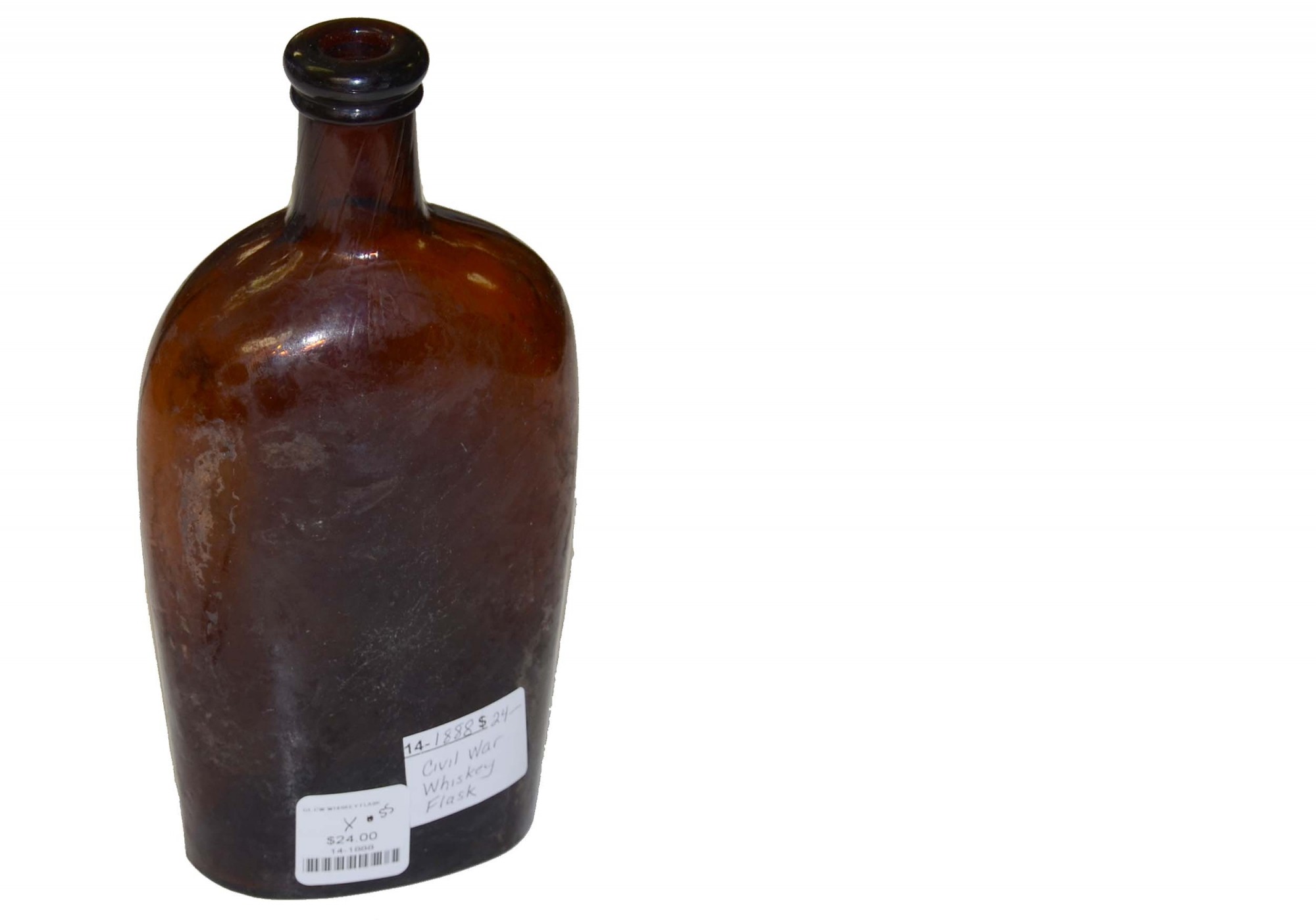 CIVIL WAR AMBER WHISKEY FLASK — Horse Soldier