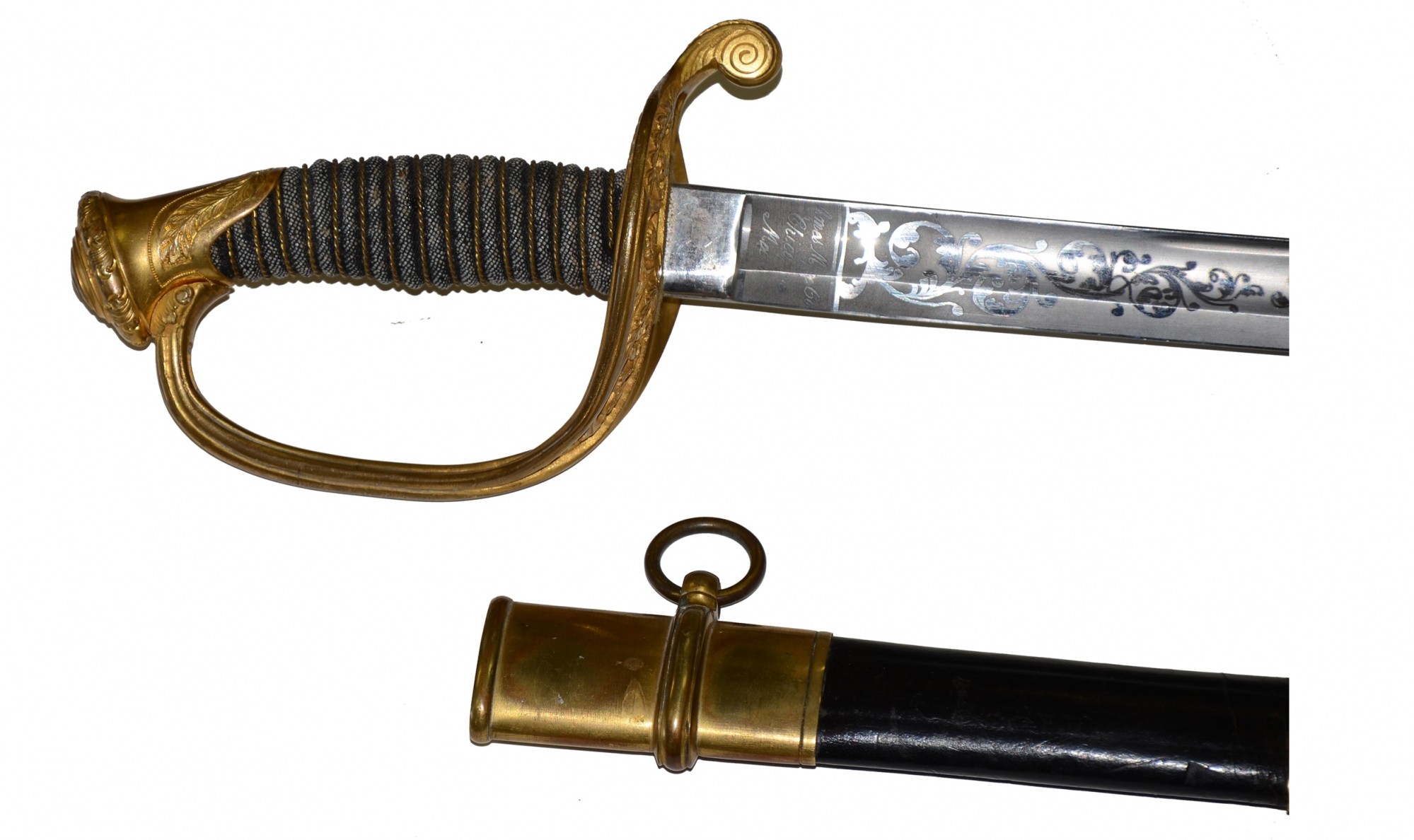 EXCEPTIONAL QUALITY AND CONDITION MODEL 1850 FOOT OFFICER’S SWORD BY ...
