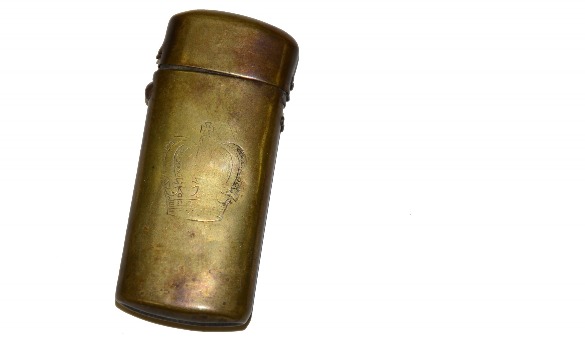 VICTORIAN ERA BRASS MATCH SAFE — Horse Soldier