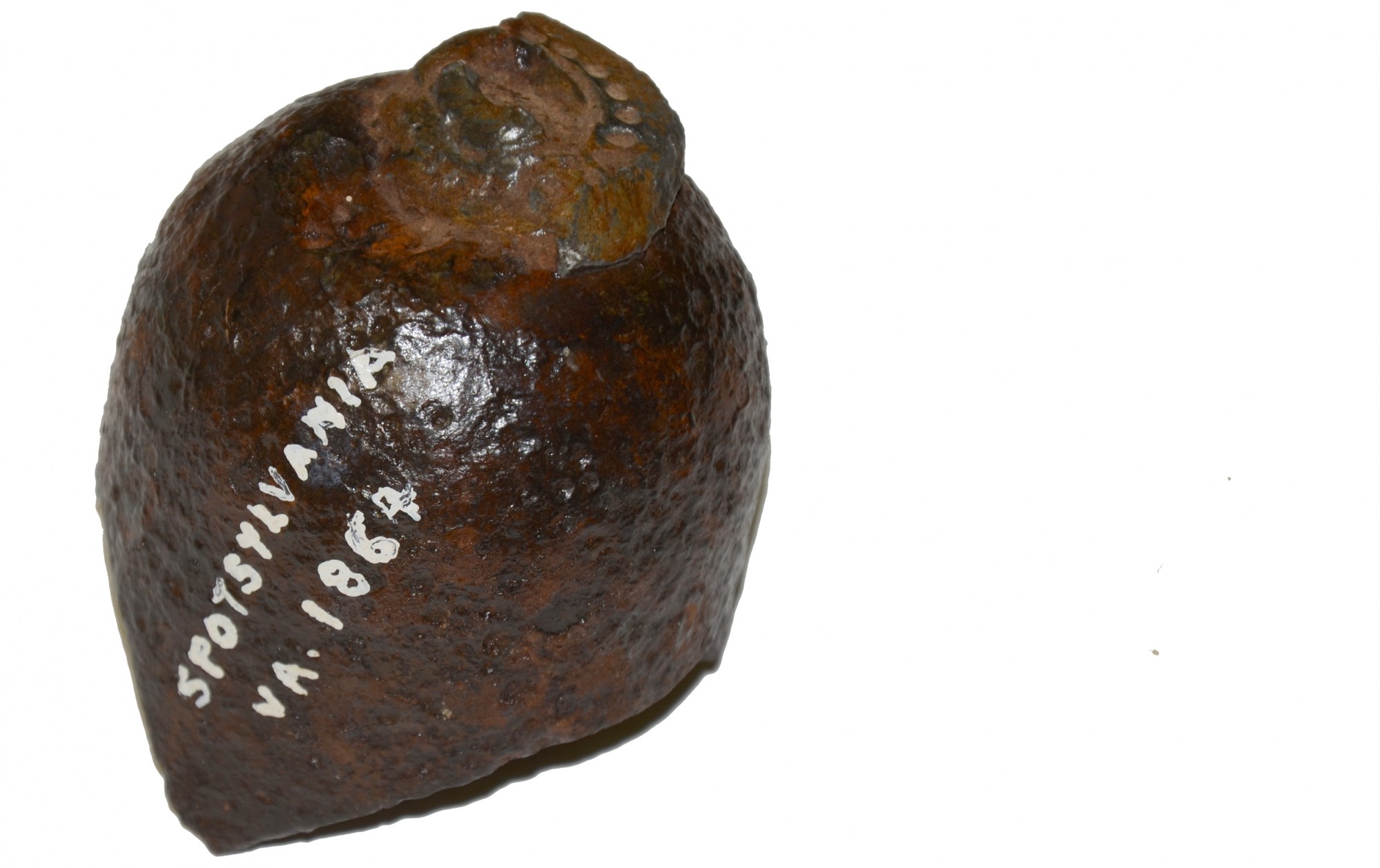 NOSE SECTION OF SCHENKL SHELL FRAGMENT FROM SPOTSYLVANIA, VIRGINIA ...