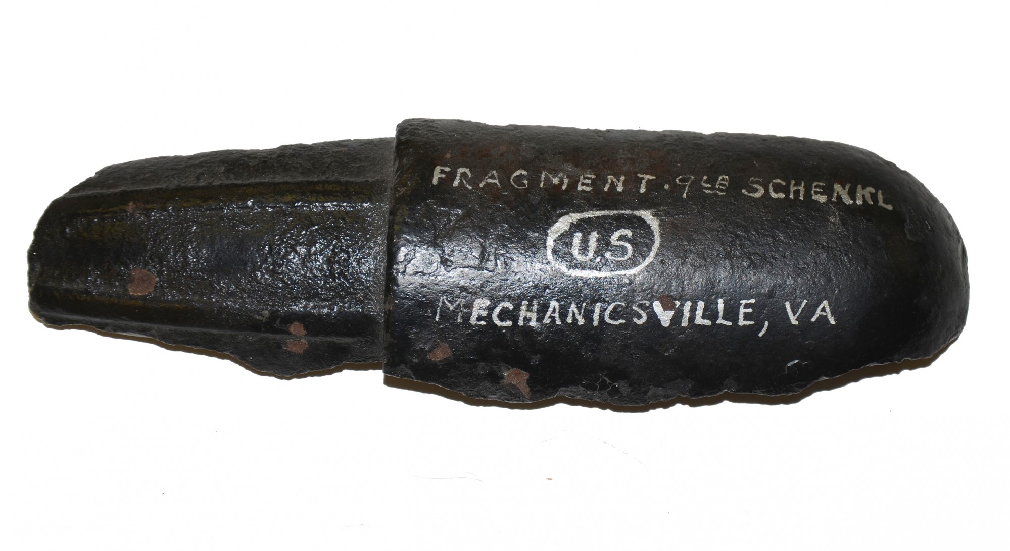 LARGE SCHENKL SHELL FRAGMENT FROM MECHANICSVILLE, VIRGINIA — Horse Soldier