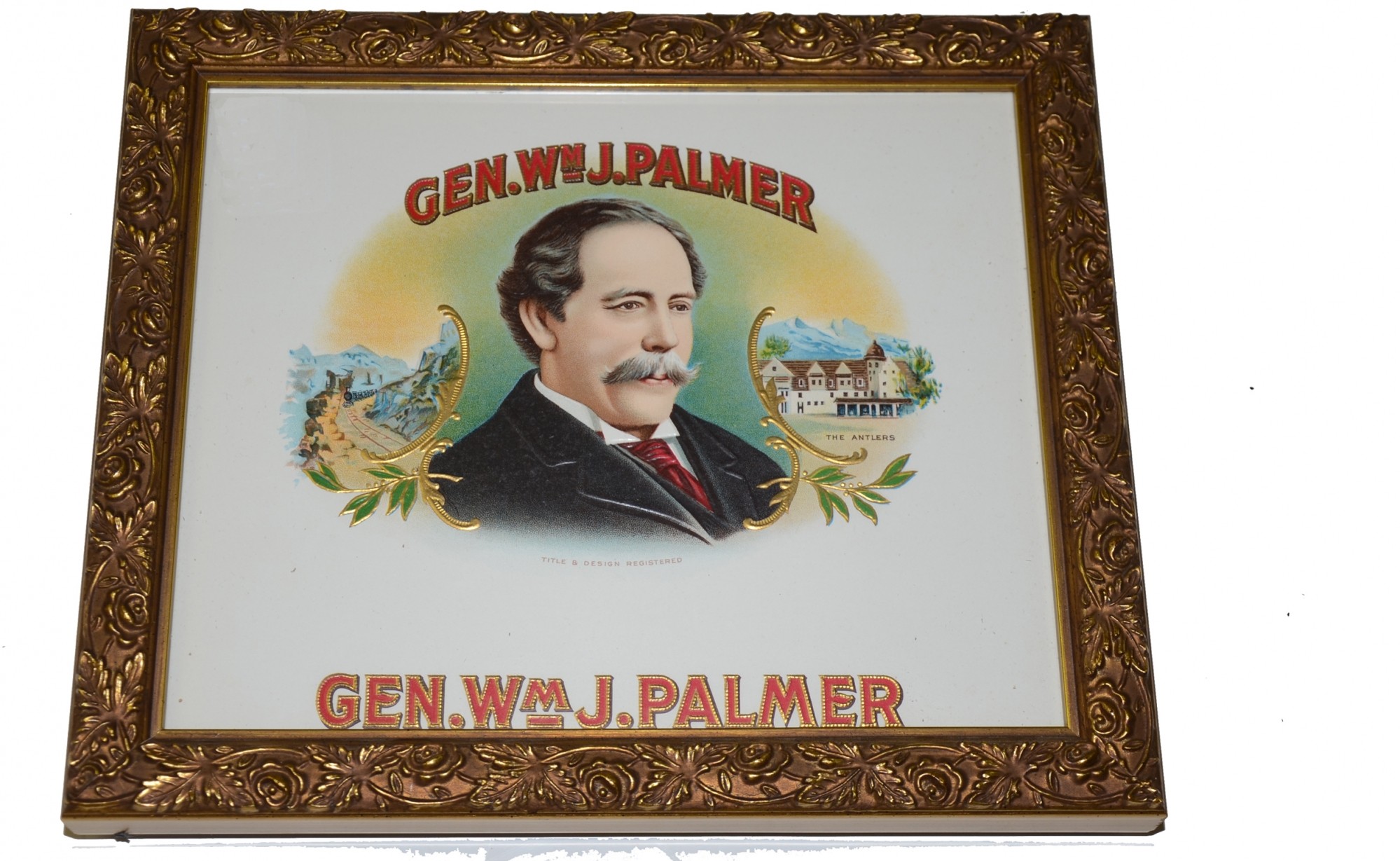 FRAMED GENERAL WILLIAM J. PALMER CIGAR LABEL — Horse Soldier