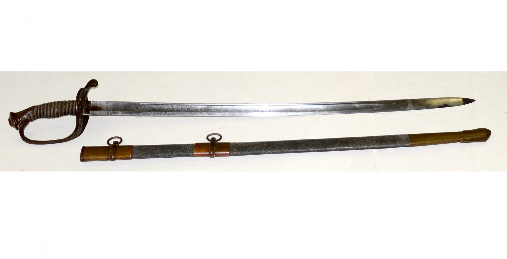 MODEL 1850 FOOT OFFICER’S SWORD ID’D TO 114TH PENNSYLVANIA OFFICER ...