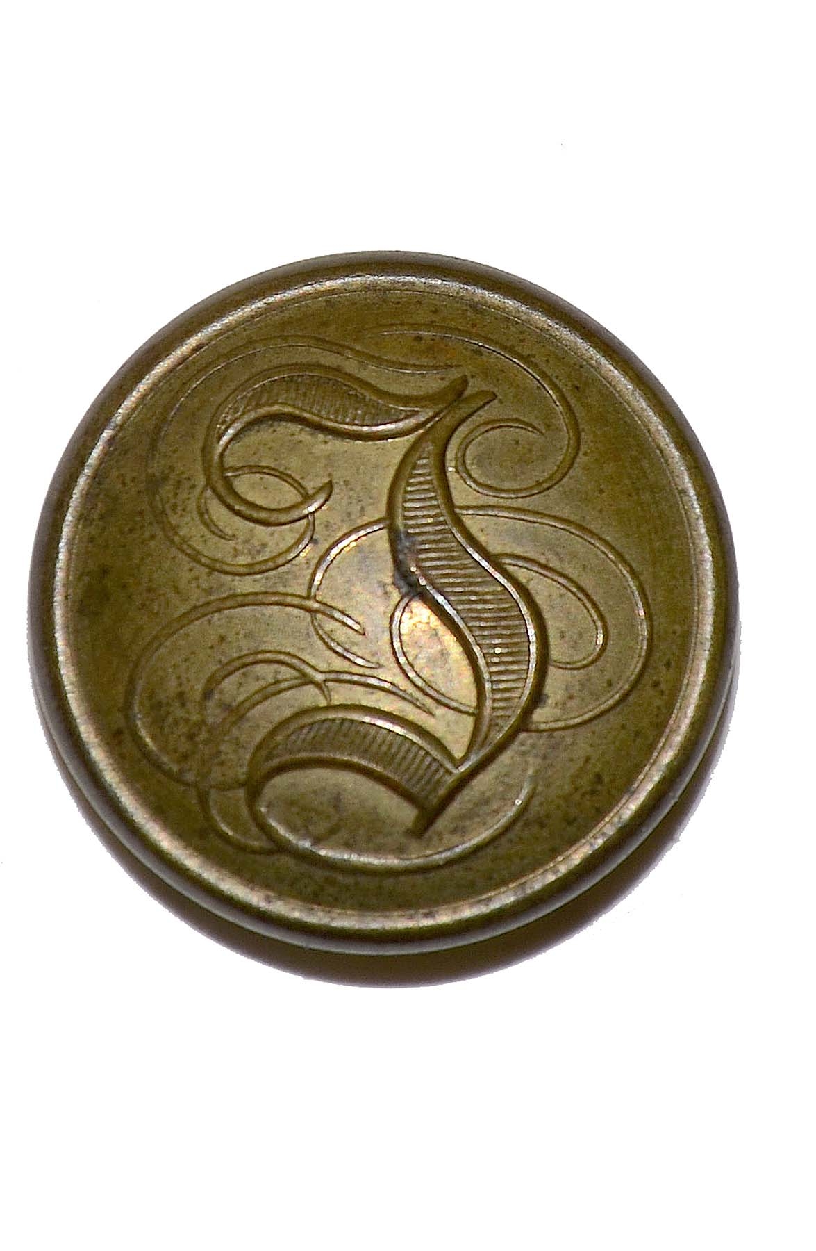 CONFEDERATE MANUSCRIPT “I” COAT BUTTON — Horse Soldier