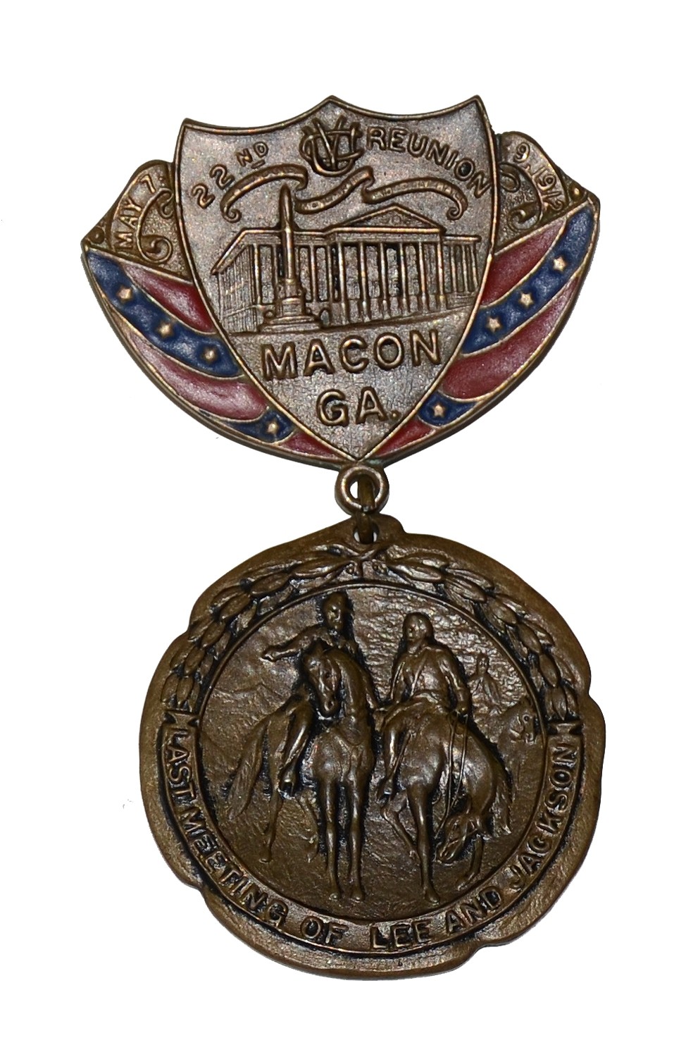 UNITED CONFEDERATE VETERANS REUNION BADGE, MACON GEORGIA - 1912 — Horse ...