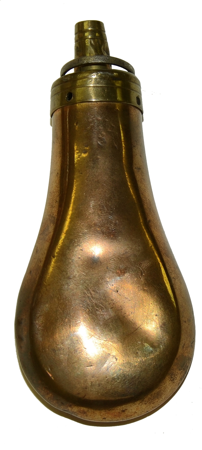 SMALL BRASS POWDER FLASK — Horse Soldier