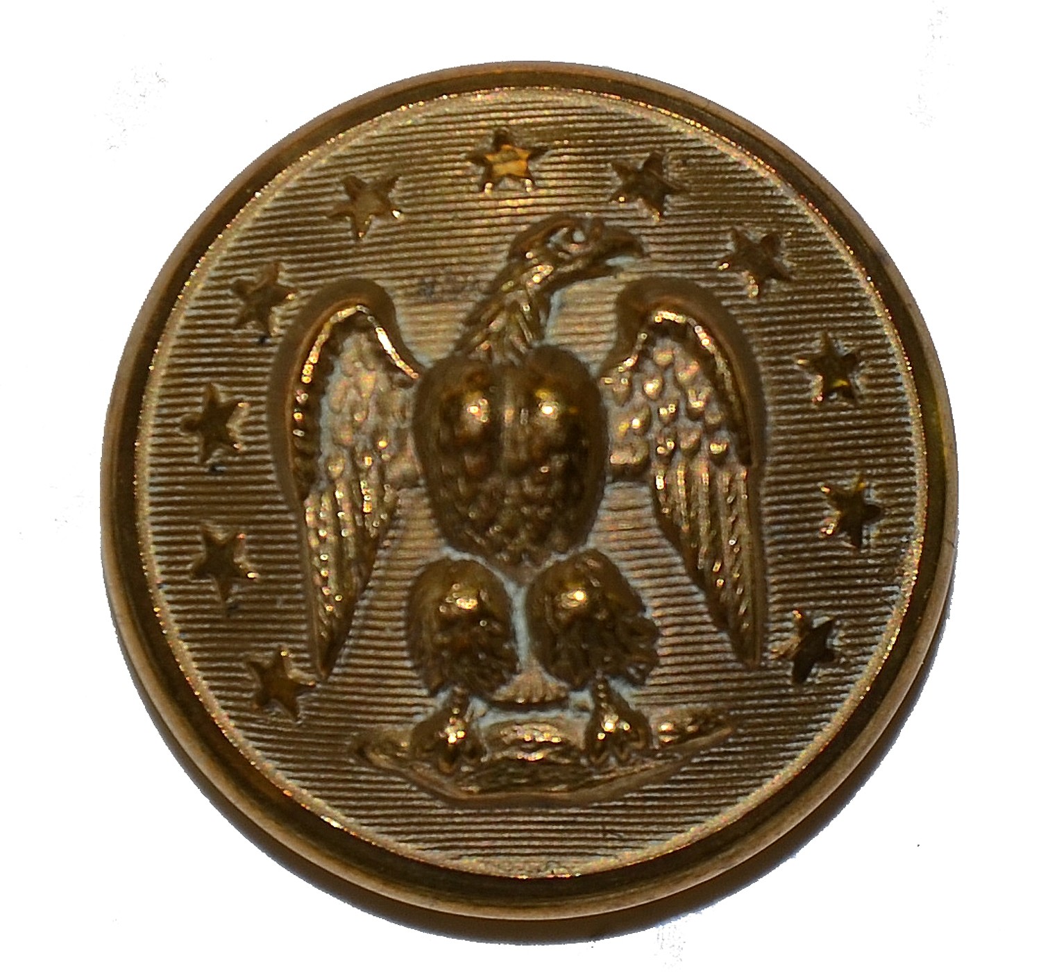 CONFEDERATE OFFICER’S COAT BUTTON — Horse Soldier