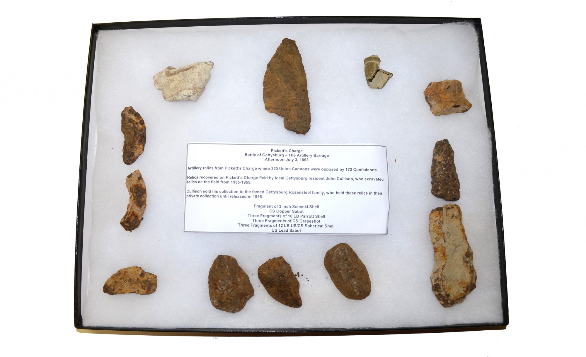 BOX OF GETTYSBURG RELICS — Horse Soldier