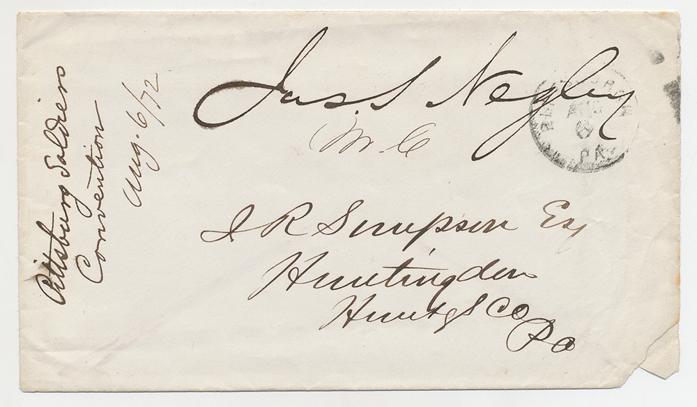 LETTER COVER SIGNED BY GENERAL NEGLEY — Horse Soldier