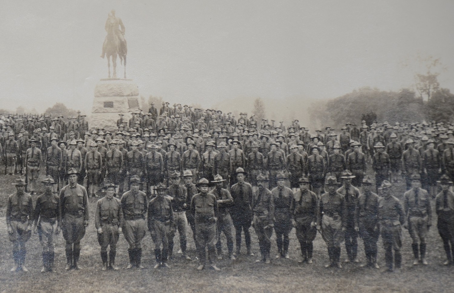 PANORAMIC GETTYSBURG PHOTO, CAMP COLT / CAMP OF INSTRUCTION — Horse Soldier