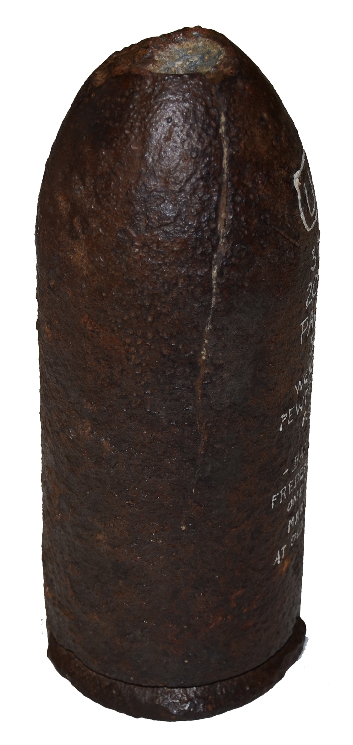US 3.67 INCH 20 POUND PARROTT SHELL RECOVERED AT FREDERICKSBURG, VA ...