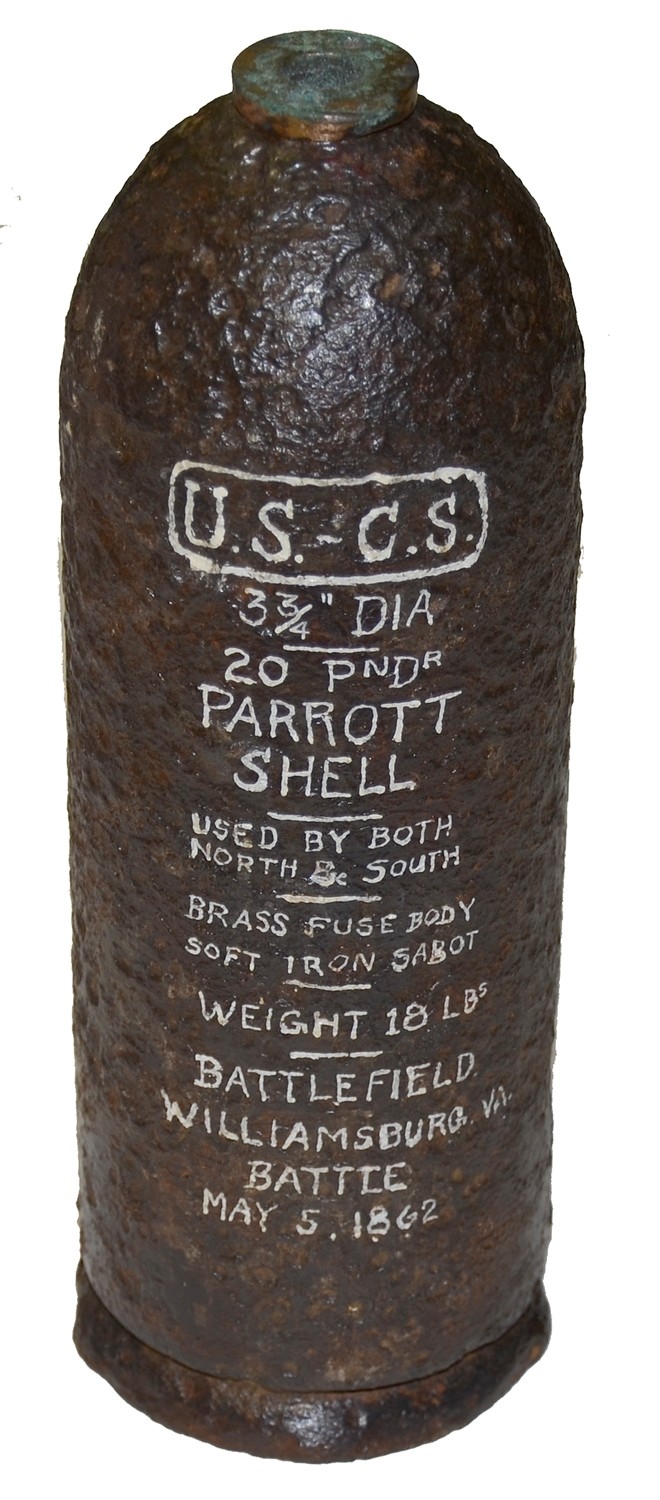 CS 3.67 INCH 20 POUND SMOOTH READ SHELL RECOVERED AT WILLIAMSBURG, VA ...