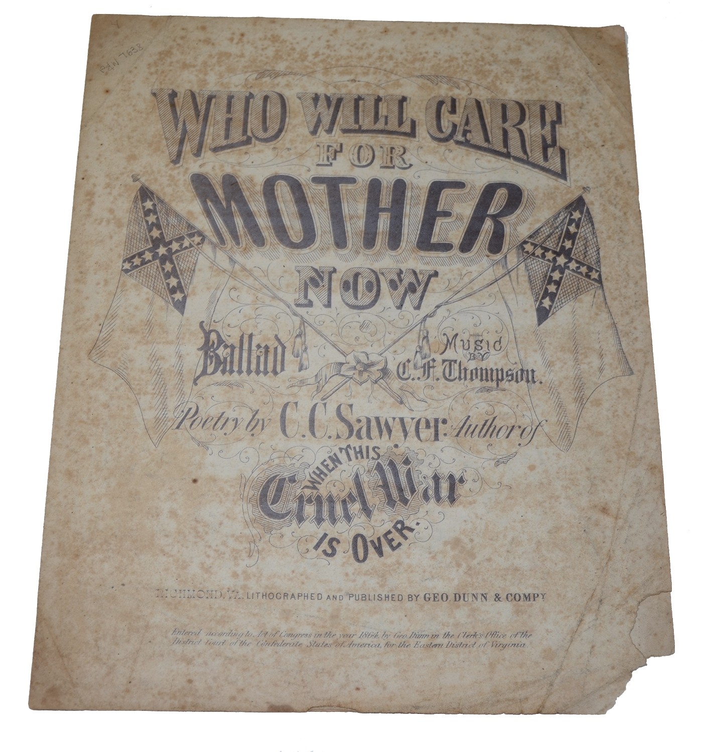 CONFEDERATE SHEET MUSIC — Horse Soldier