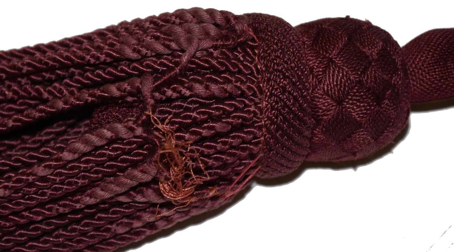 ORIGINAL CIVIL WAR OFFICER’S MAROON SASH — Horse Soldier