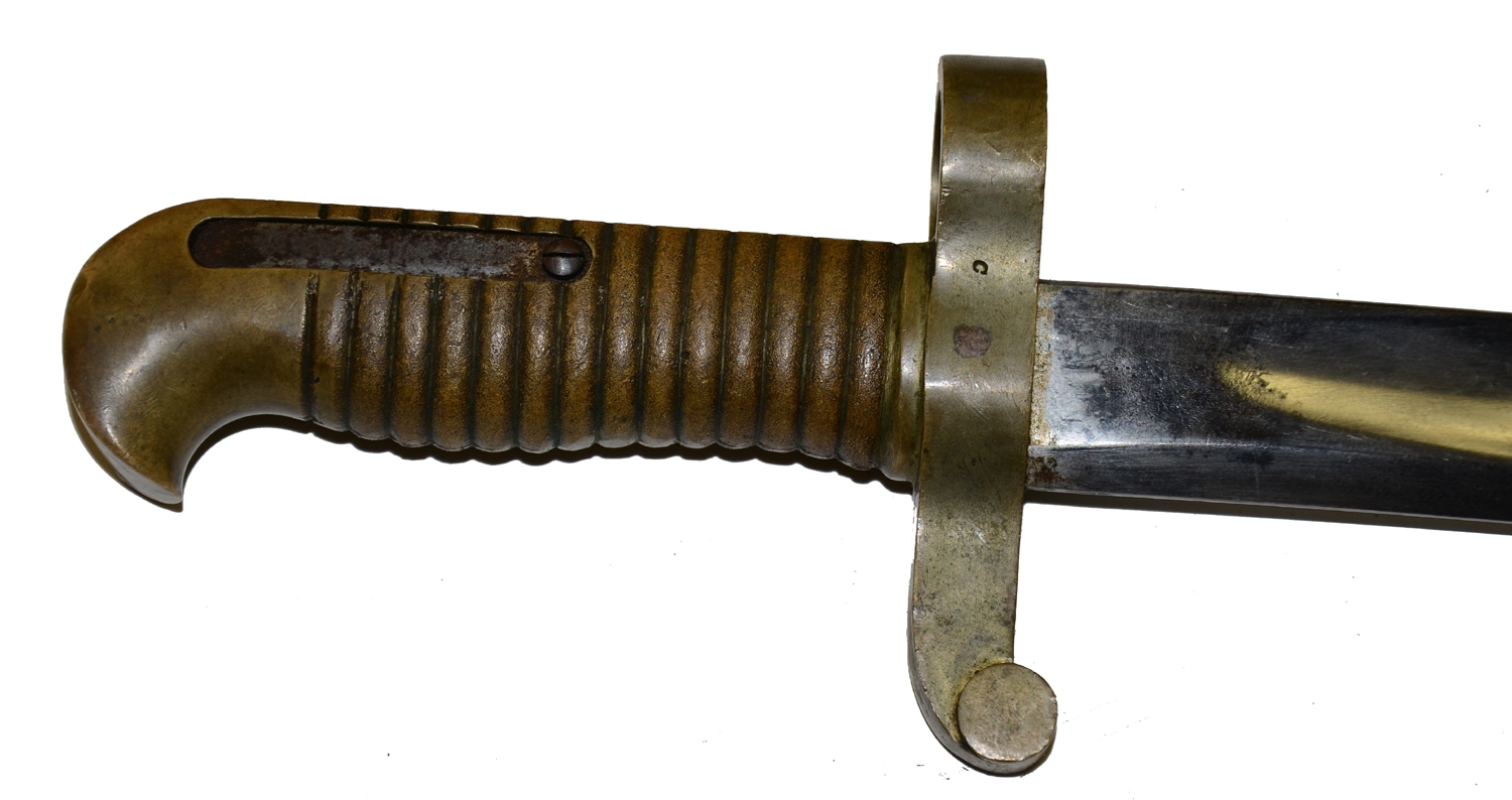 ORIGINAL CIVIL WAR “ZOUAVE” SABER BAYONET WITH LEATHER SCABBARD — Horse ...
