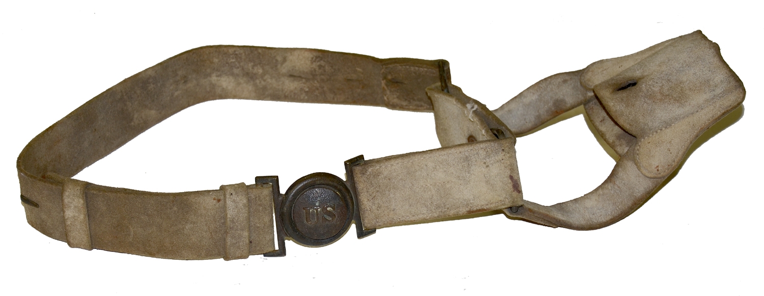 EARLY WHITE BUFF MODEL 1832 HEAVY ARTILLERY SWORD BELT WITH PLATE ...
