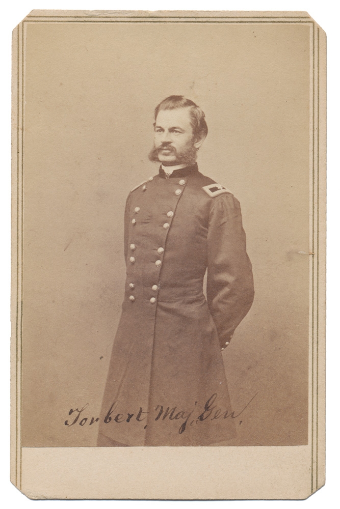 STANDING CDV VIEW OF MAJOR GENERAL ALFRED T. A. TORBERT — Horse Soldier