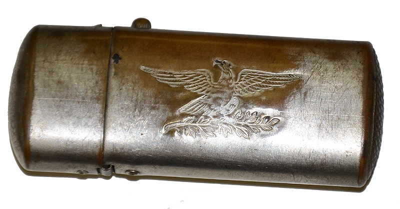 CIVIL WAR ERA BRASS MATCH SAFE WITH EAGLE — Horse Soldier