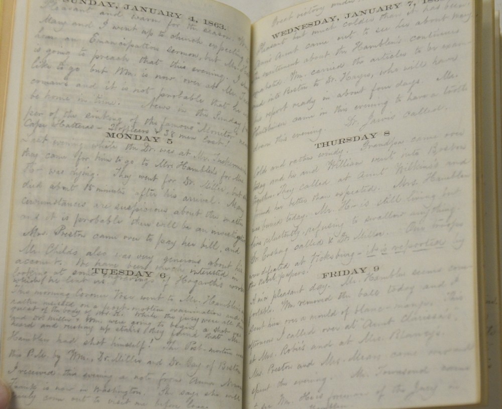 1863 CIVILIAN CIVIL WAR DIARY BY EMILY ANN FIFIELD, MASSACHUSETTS LADY ...