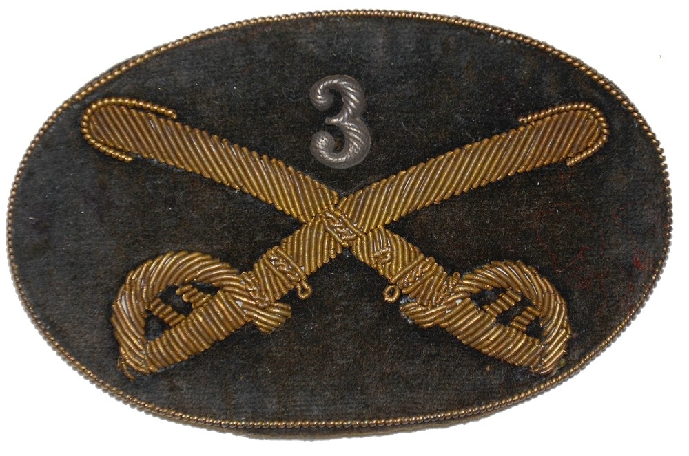 CAVALRY OFFICER’S EMBROIDERED HAT INSIGNIA — Horse Soldier